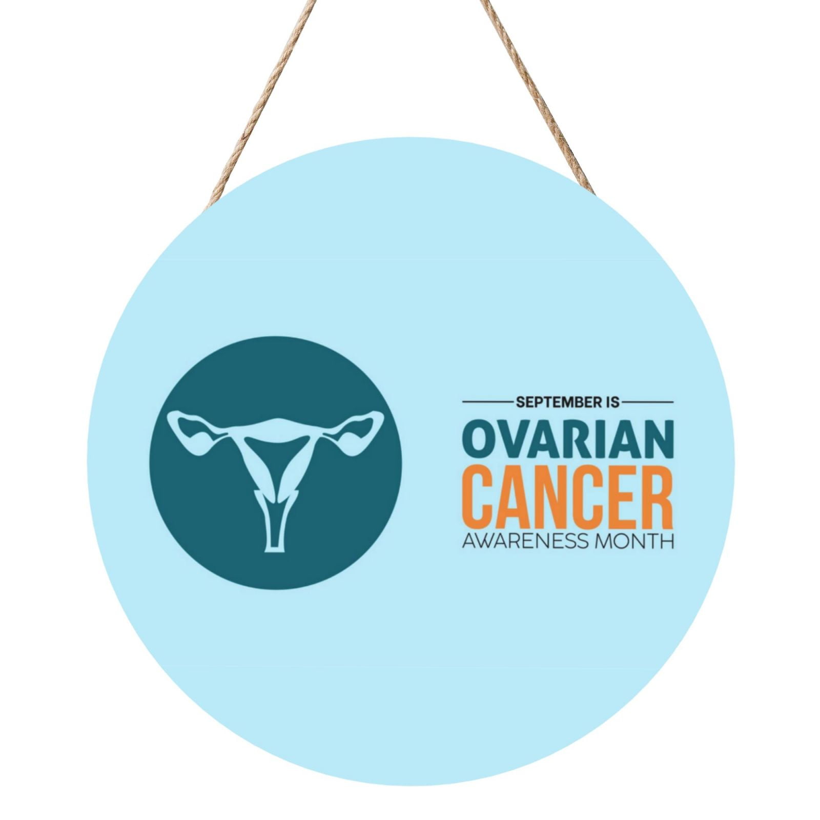 Ovarian Cancer Awareness Month Wooden Hanging Sign Ornament Welcome ...