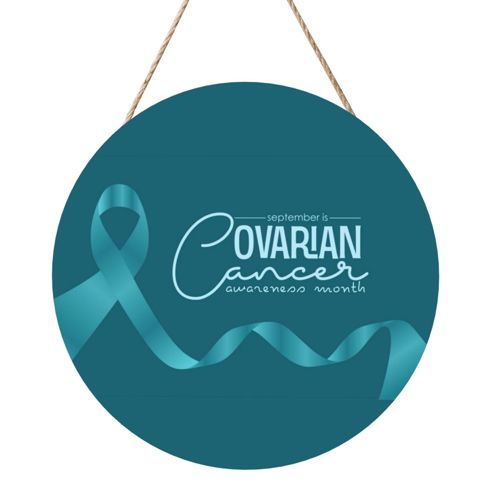 Ovarian Cancer Awareness Month Wooden Hanging Sign Ornament Welcome ...