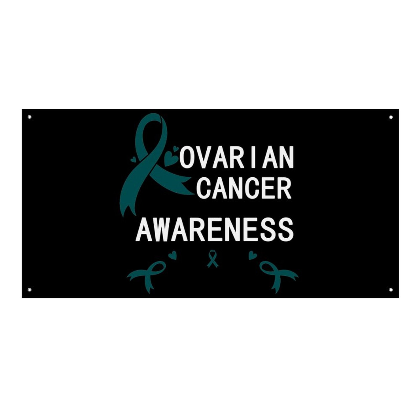 Ovarian Cancer Awareness Month in September We Wear Teal Banners Flag ...