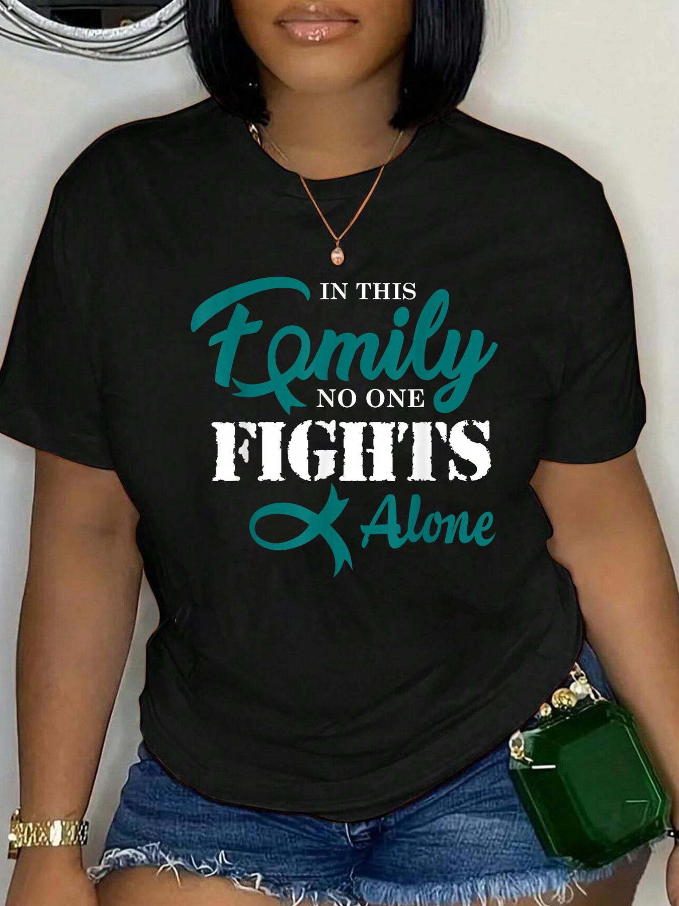 Ovarian Cancer Fight Cancer Ribbon T-Shirt - Walmart.com