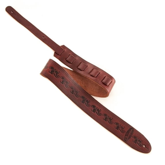 Ovation Guitar Premium Leather Strap Signature Leaf Ruby Red - Walmart.com