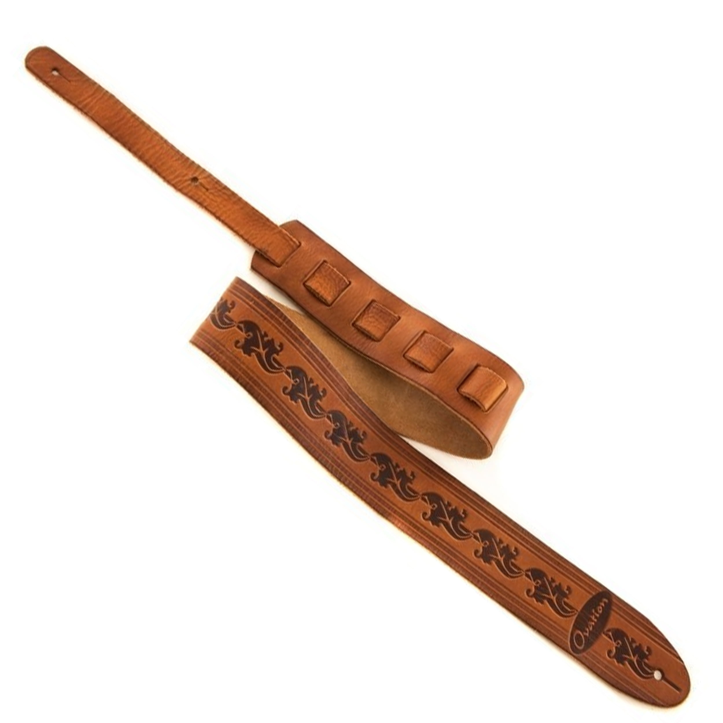 Ovation Guitar Premium Leather Strap Signature Leaf Wet Sand - Walmart.com