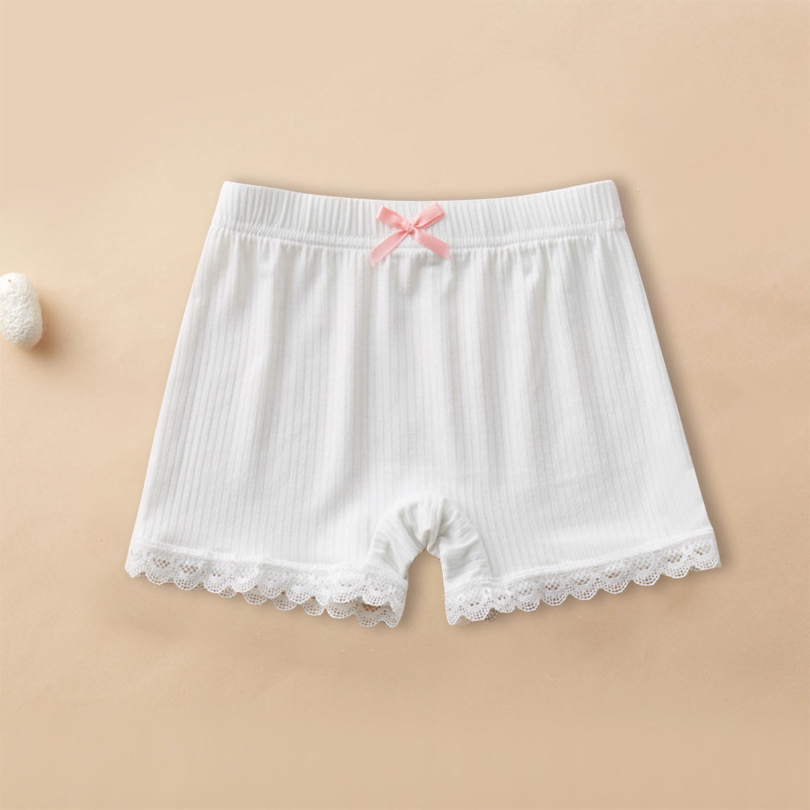 Ovbmpzd Baby Shorts White Comfy High Waist Lace Trim Solid Bow Shorts ...