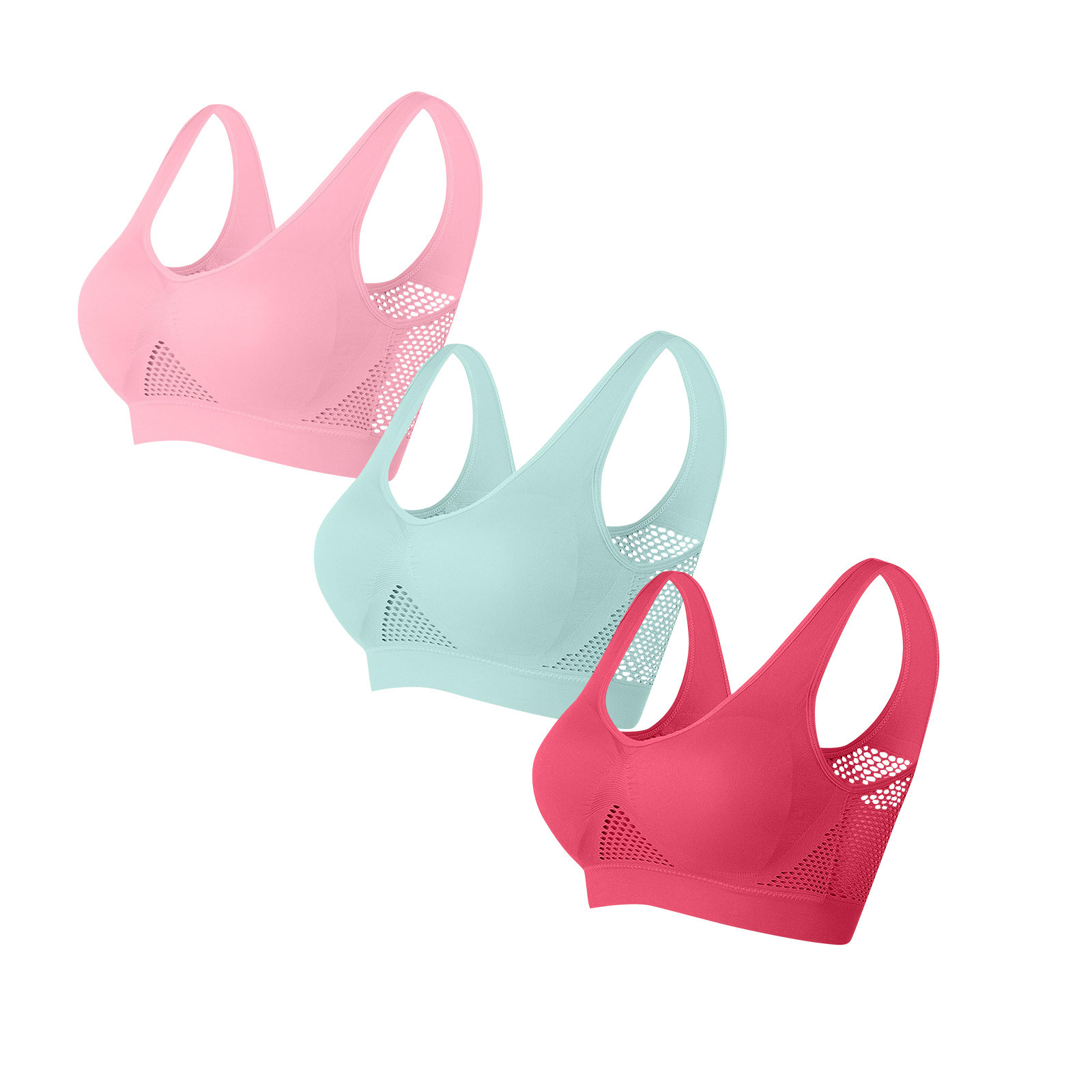 Ovbmpzd Bras for Older Women Push Up Wireless Plus Size Bra Full ...