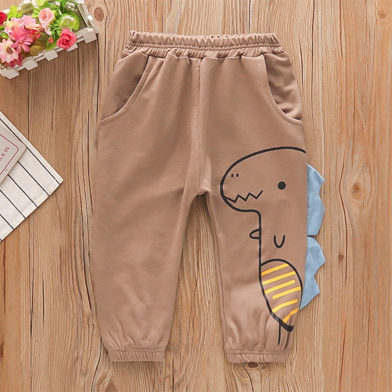 Ovbmpzd Brown Preemie Pants for Girls Tapered Stretch Cotton Dragon ...