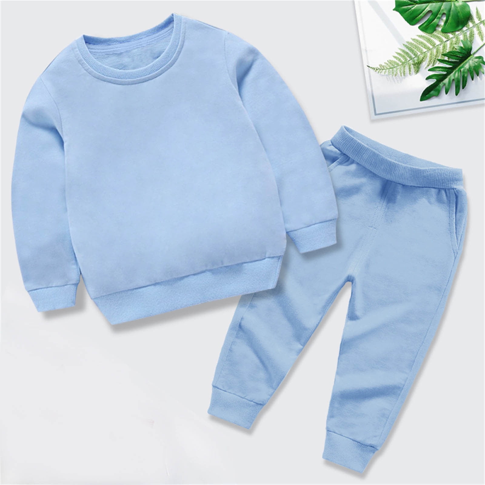 Ovbmpzd Cotton Baby Pajamas Long Sleeve Casual Sweat Suit Set Newborn ...