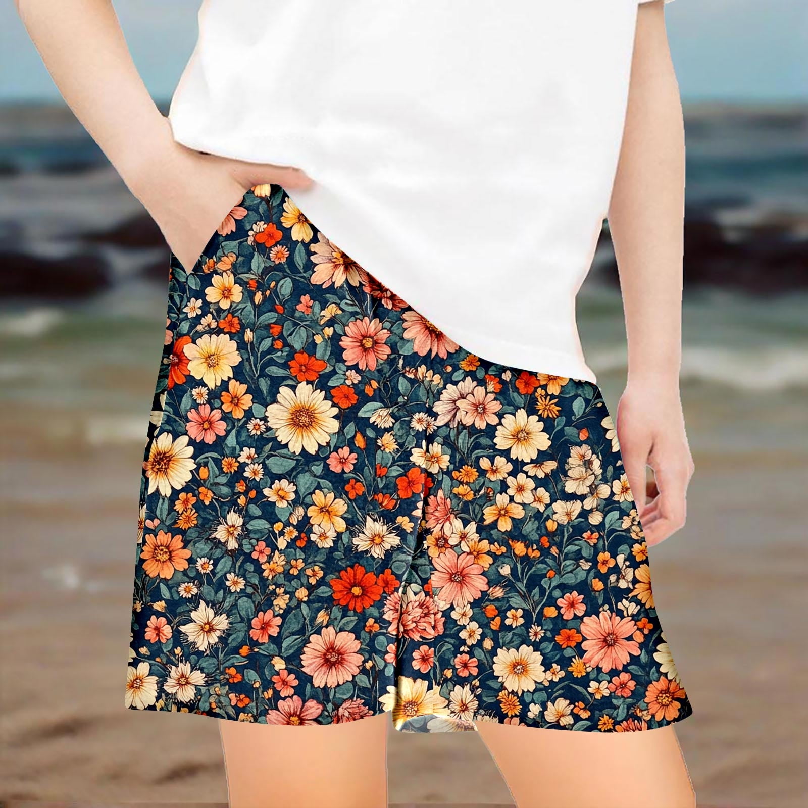 Ovbmpzd High Waisted Baby Shorts Boy Boho Summer Beach Tropical Shorts ...