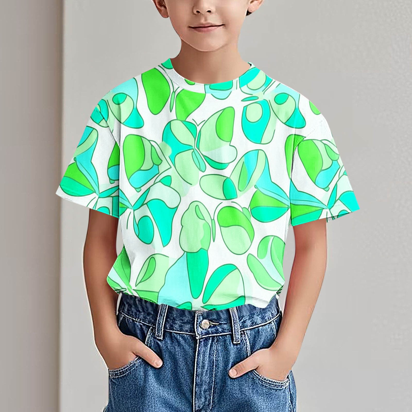 Ovbmpzd Summer Boys Tops Green Funny Short Sleeve Cartoon Graphic Tees ...