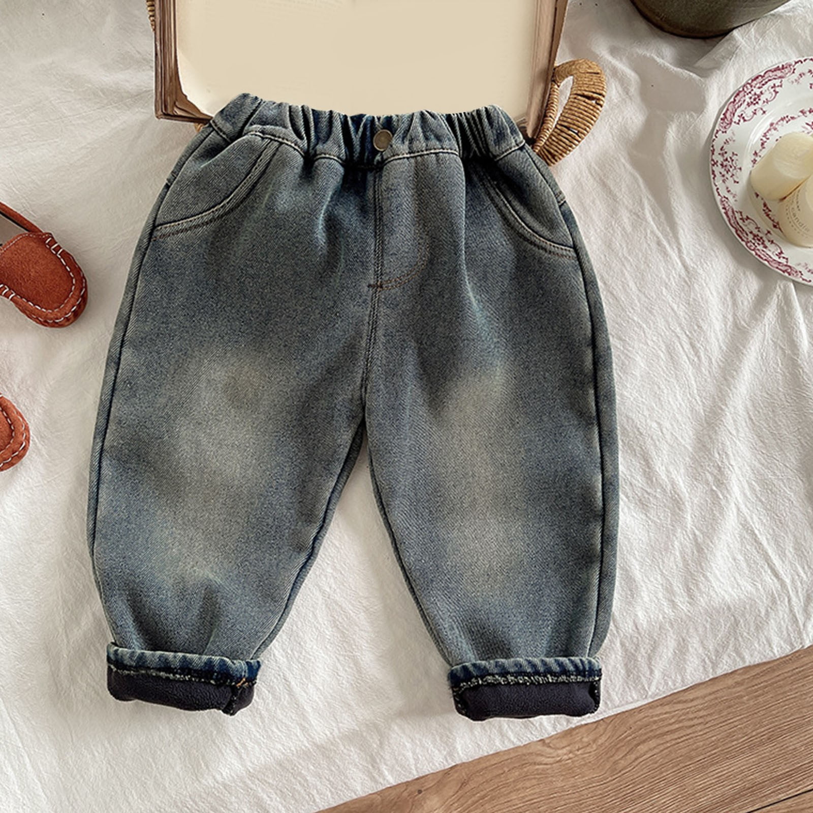 Ovbmpzd Thermal Baby Boy Preemie Pants Cropped Tapered Elastic Waist ...