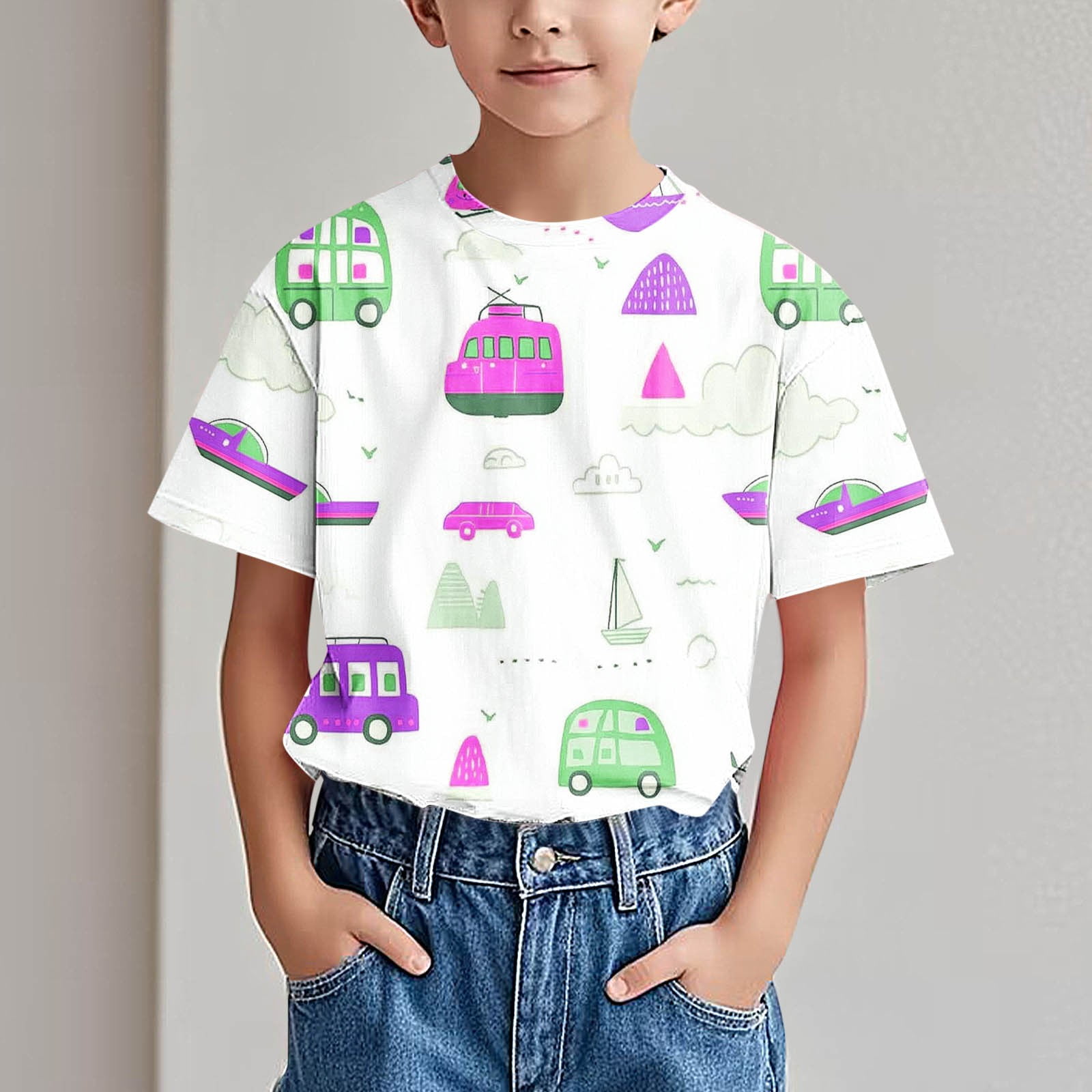 Ovbmpzd Toddler Tops Funny Short Sleeve Summer Pink Cartoon Graphic ...
