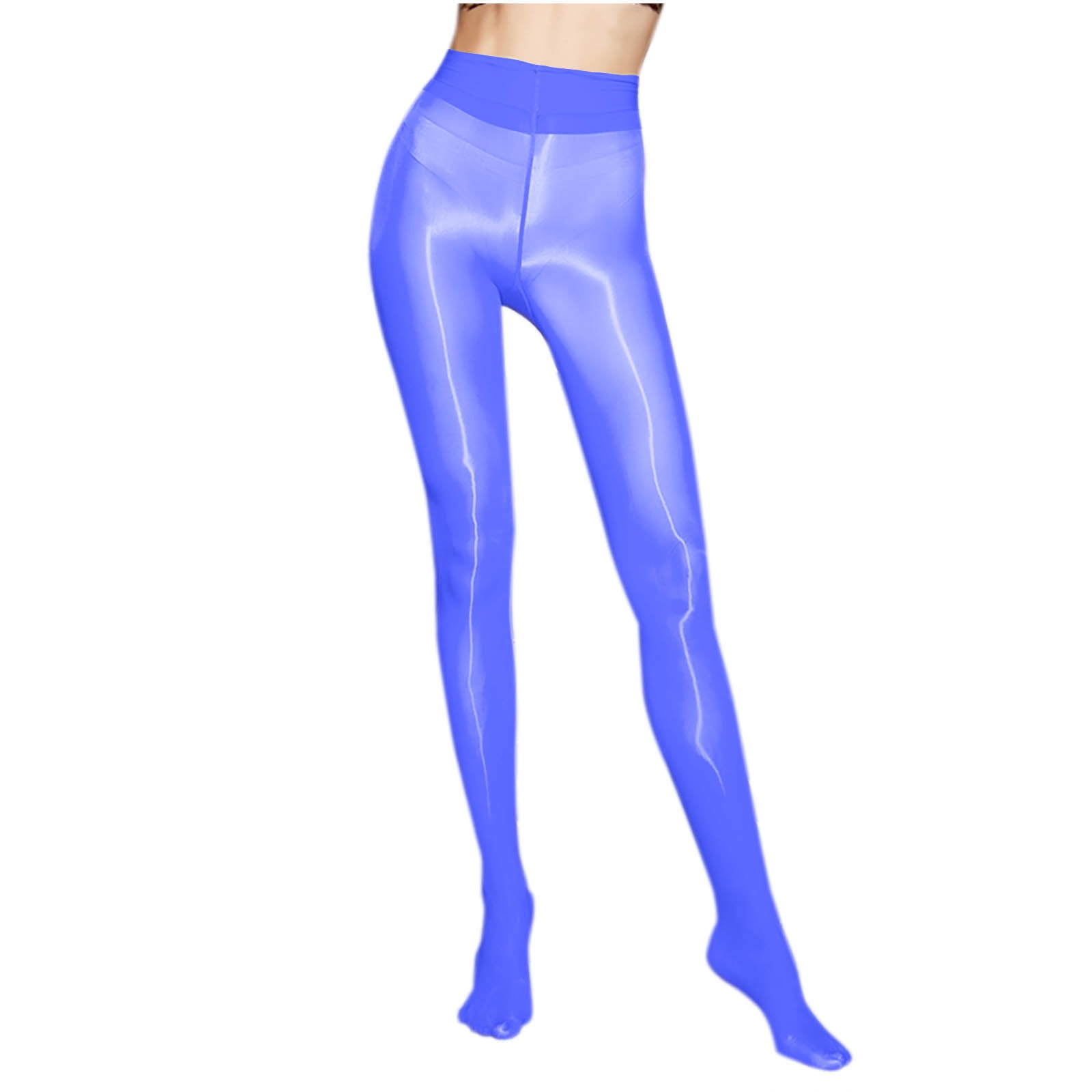 Ovbmpzd Tummy Control Tight Women Shiny Shimmer Blue Pantyhose Dance ...