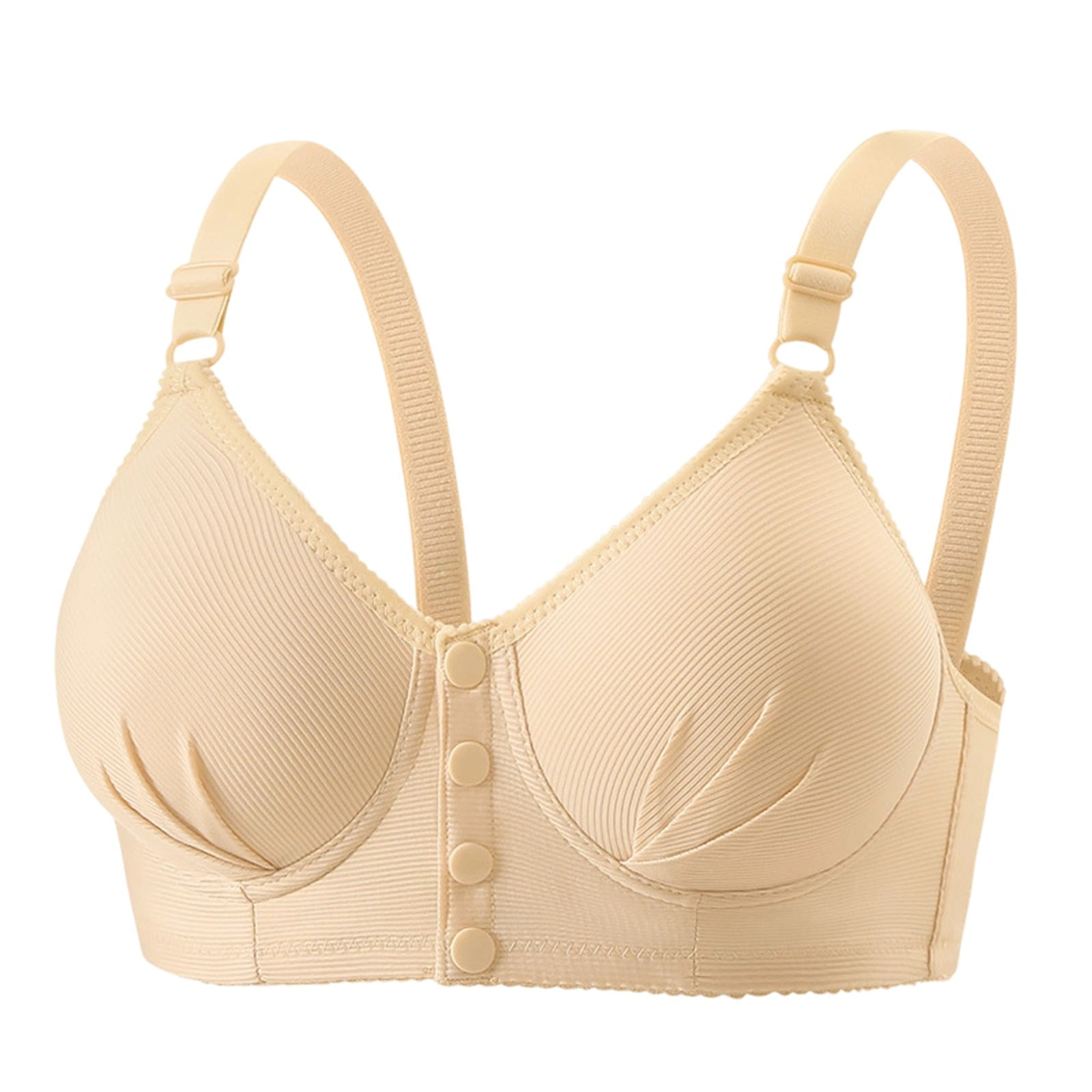Ovbmpzd Women's Bras Front Closure Push Up T-Shirt Wireless Bra Soft ...