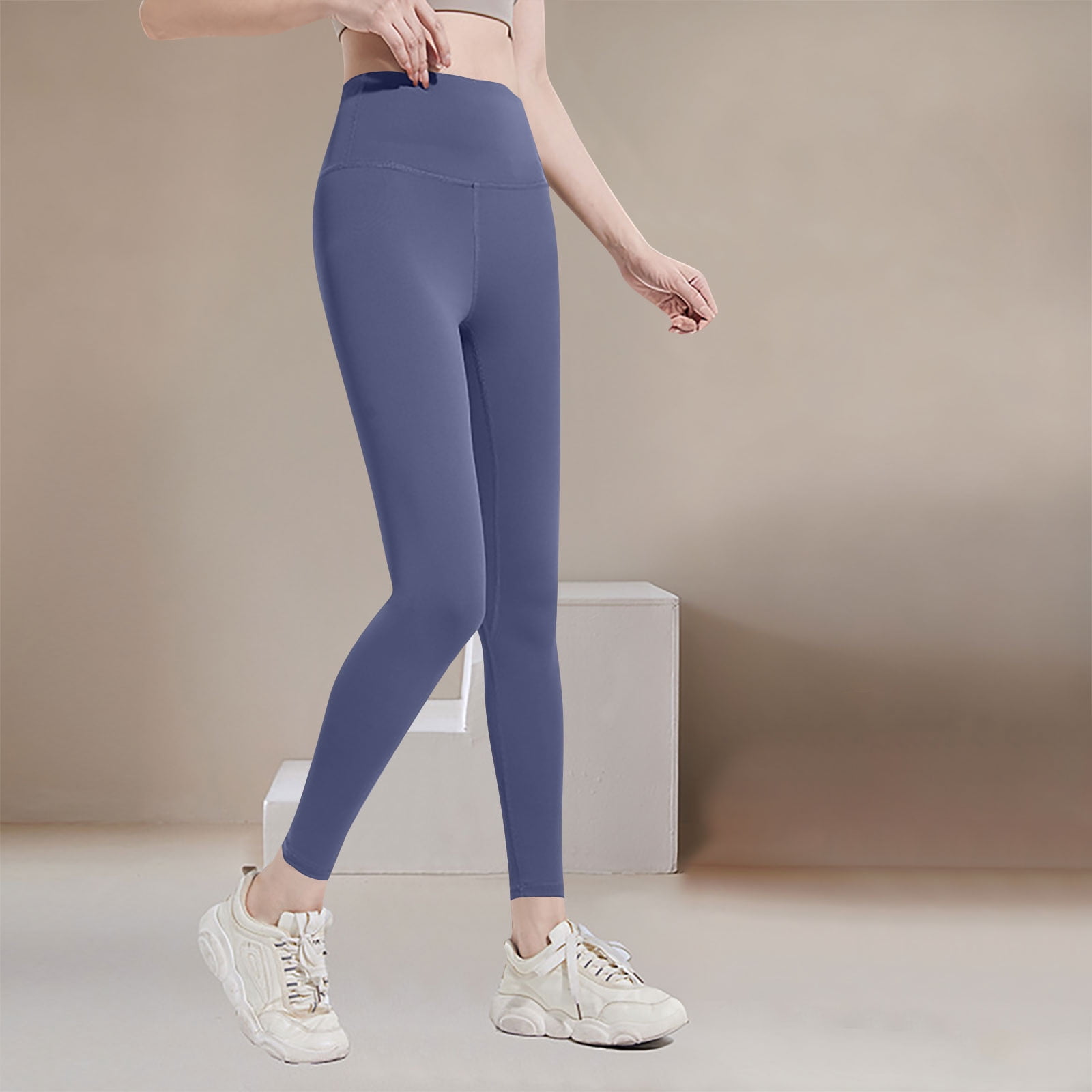 Ovbmpzd Women's Tights Fleece Lined Blue Footless Tummy Control ...