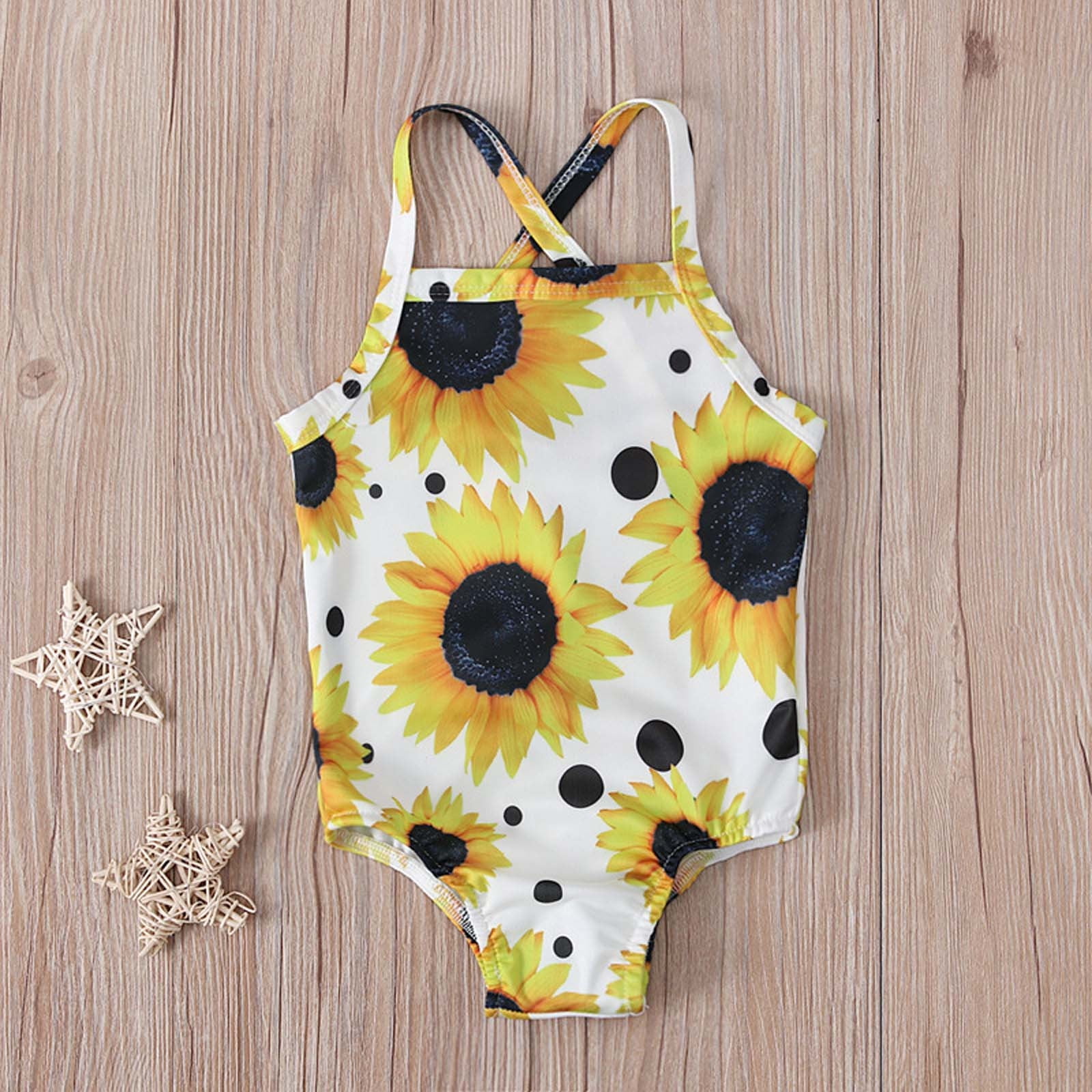 Ovbmpzd Yellow Baby Girl Swimsuit Newborn Boho One-Piece Criss Cross ...