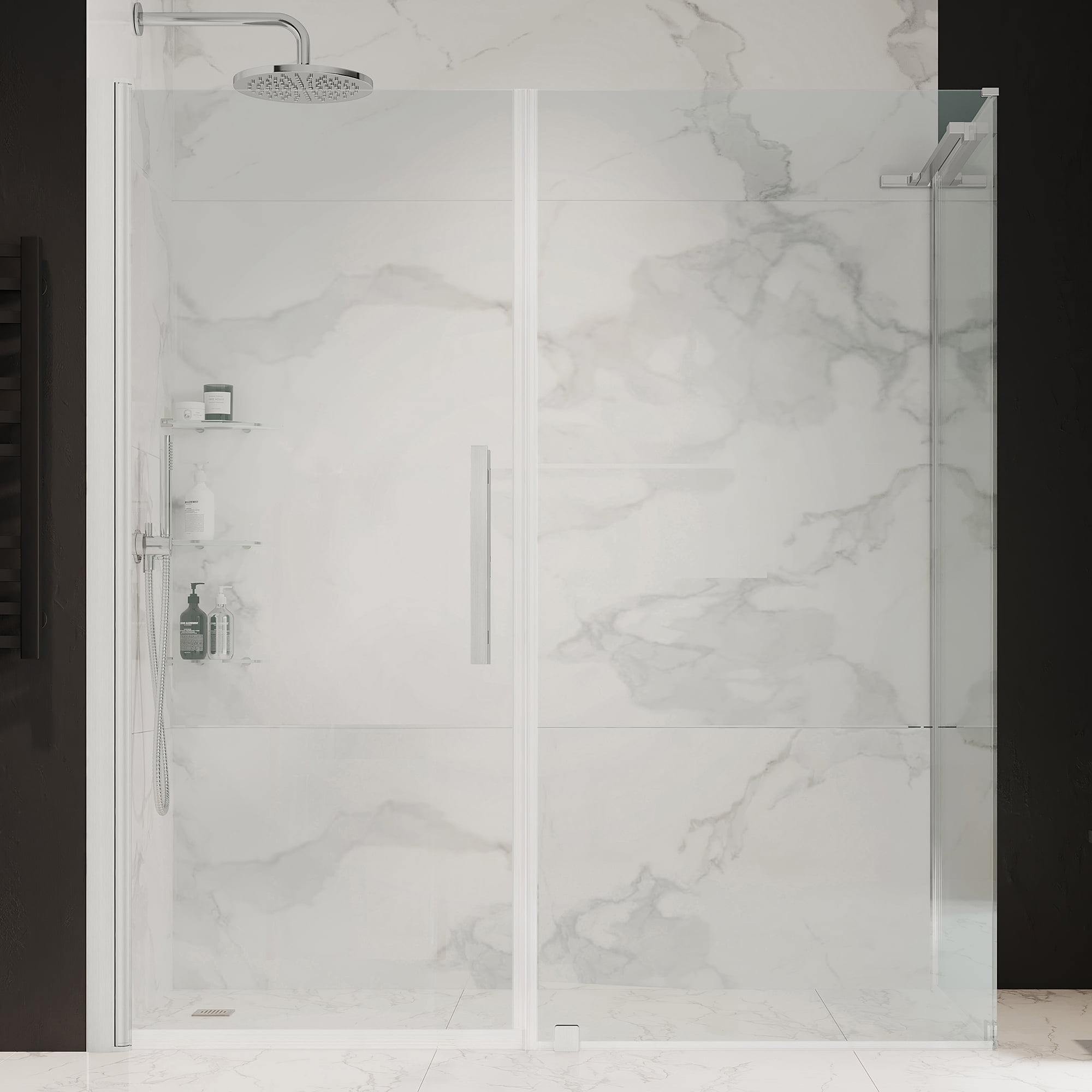 Ove Decors Pasadena 57-13/16 in. W x 72 in. H Rectangular Corner Shower ...