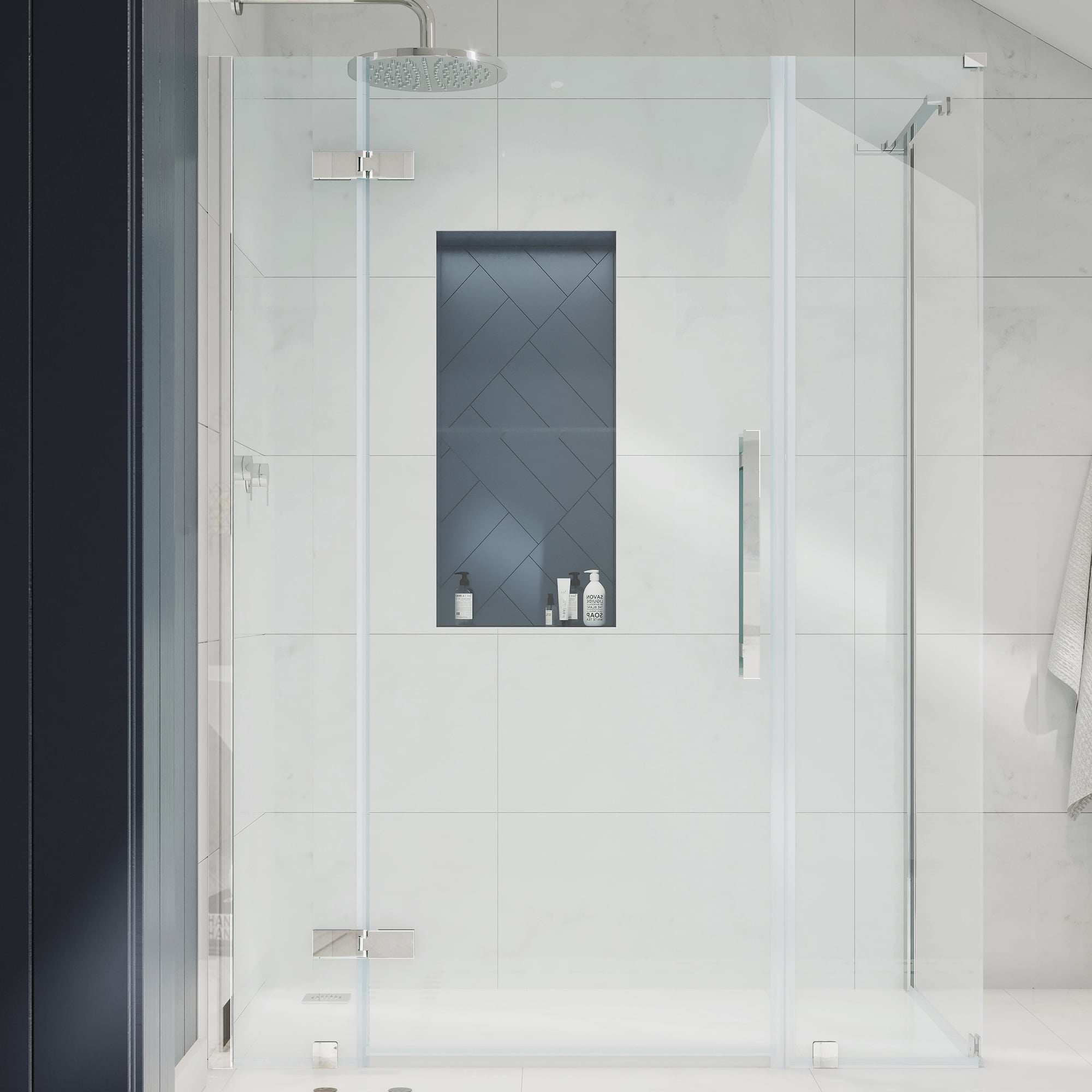 Ove Decors Tampa 54-13/16 in. W x 72 in. H Rectangular Corner Shower ...