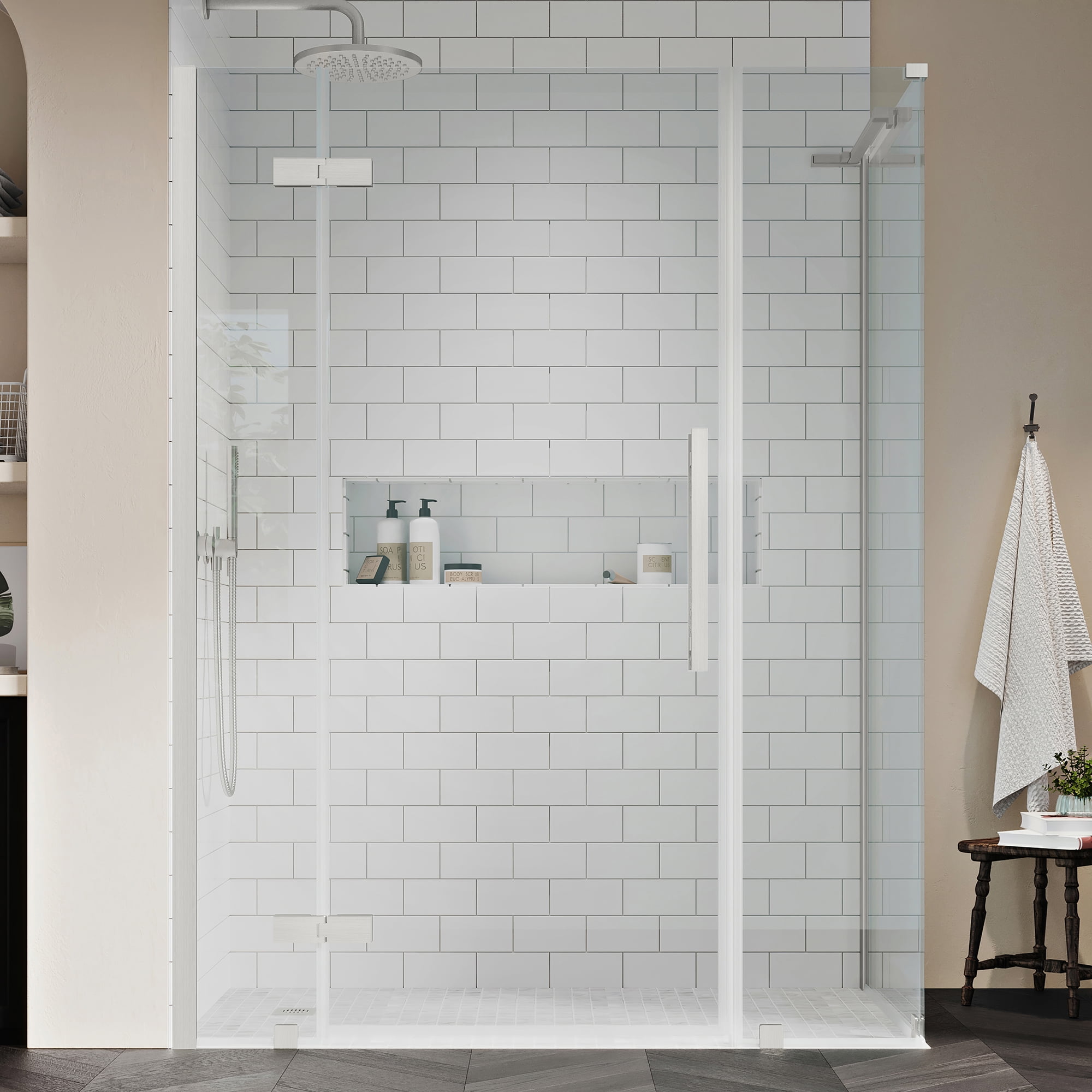 Ove Decors Tampa 54-13/16 in. W x 72 in. H Rectangular Corner Shower ...
