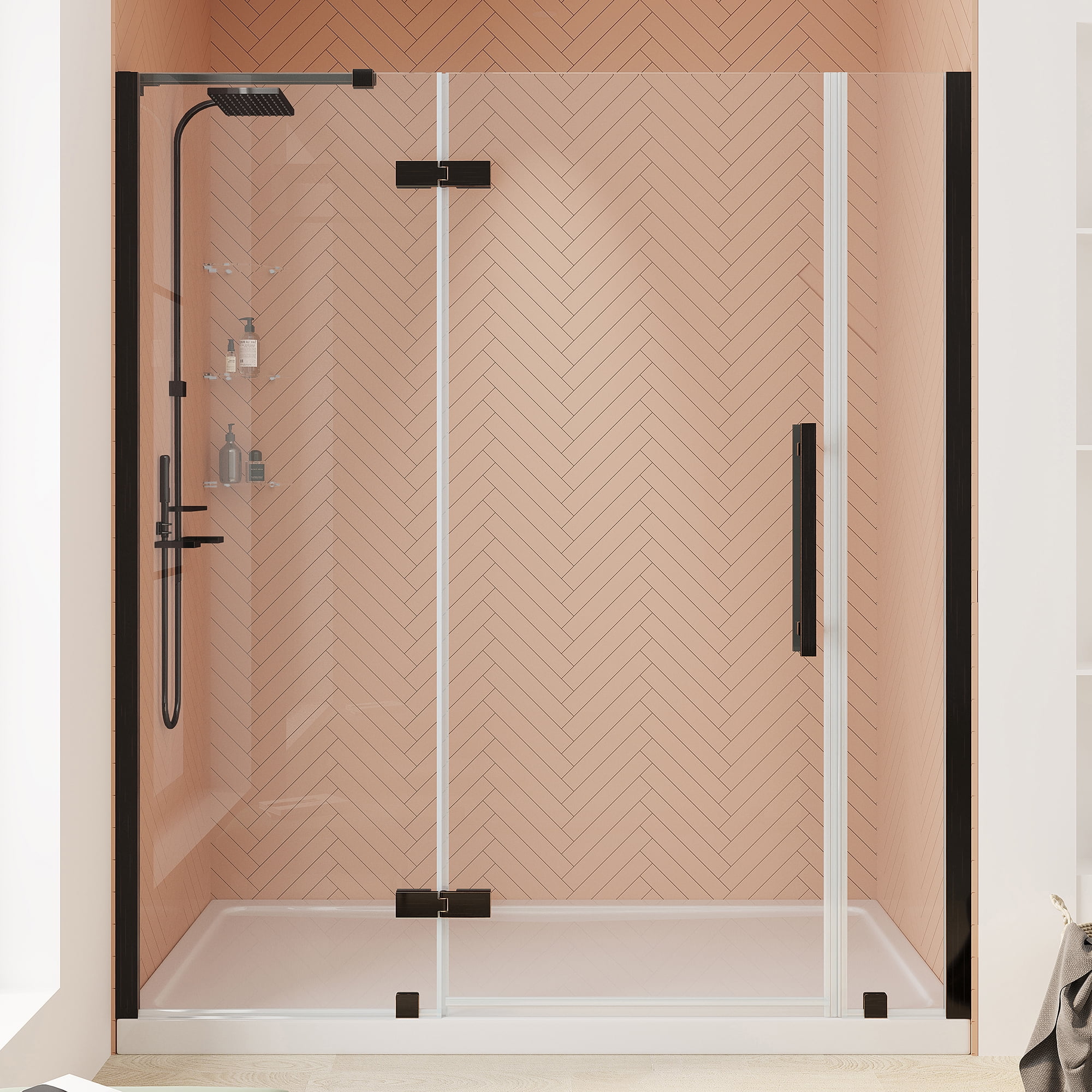 Ove Decors Tampa 60 in. L x 34 in. W x 72 in. H Alcove Shower Kit with ...