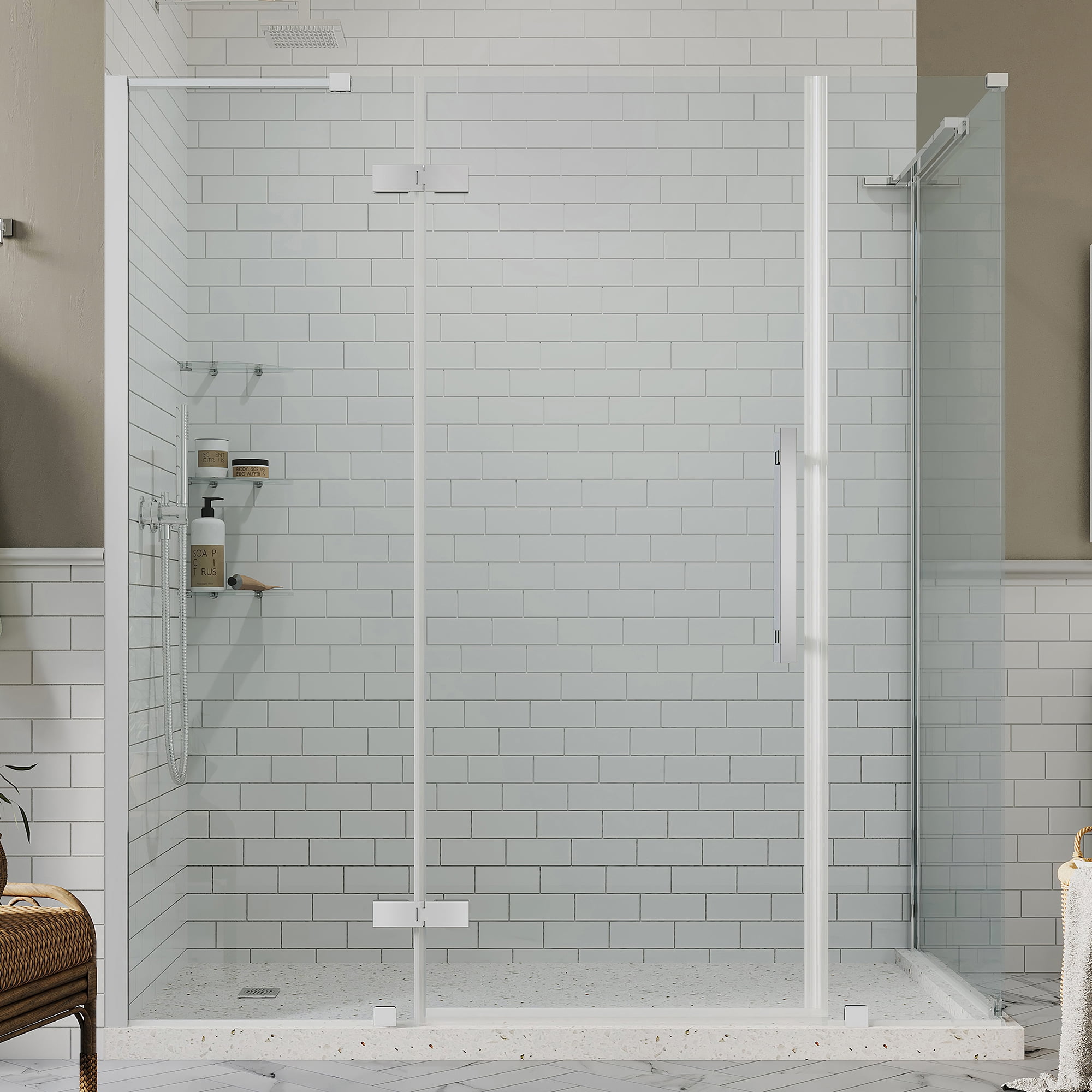 Ove Decors Tampa 62-13/16 in. W x 72 in. H Rectangular Corner Shower ...