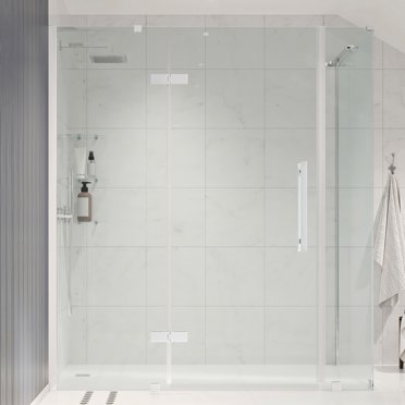 VIGO Monteray 30 in. L x 30 in. W x 73 in. H Frameless Hinged Square ...