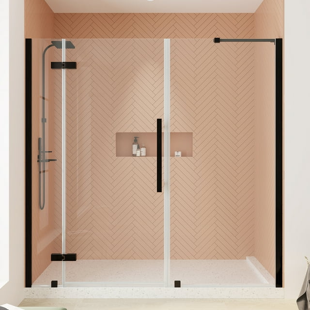 Ove Decors Tampa 71 5 16 In W X 72 In H Alcove Hinge Frameless Shower