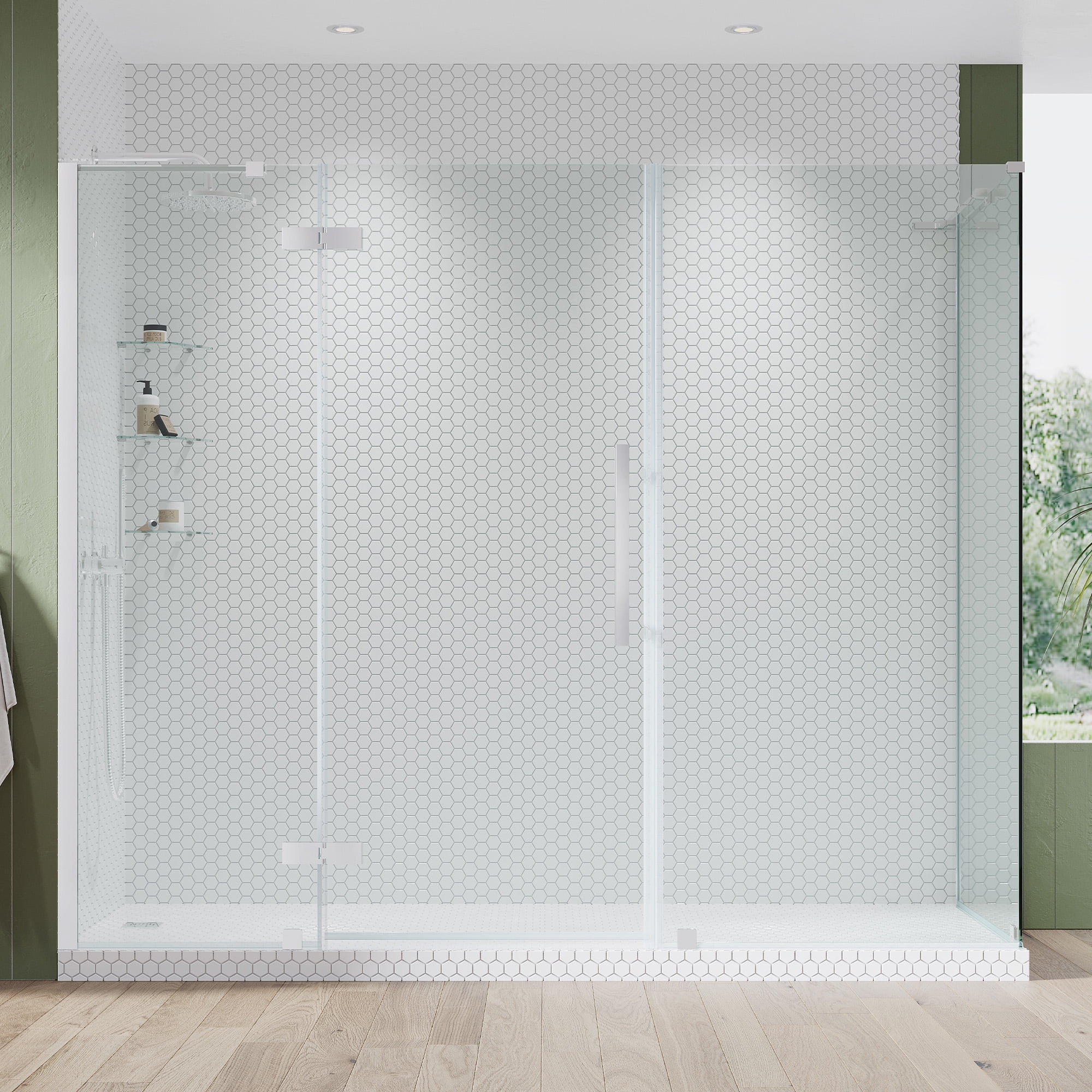 Ove Decors Tampa 88-1/8 in. W x 72 in. H Rectangular Corner Shower ...