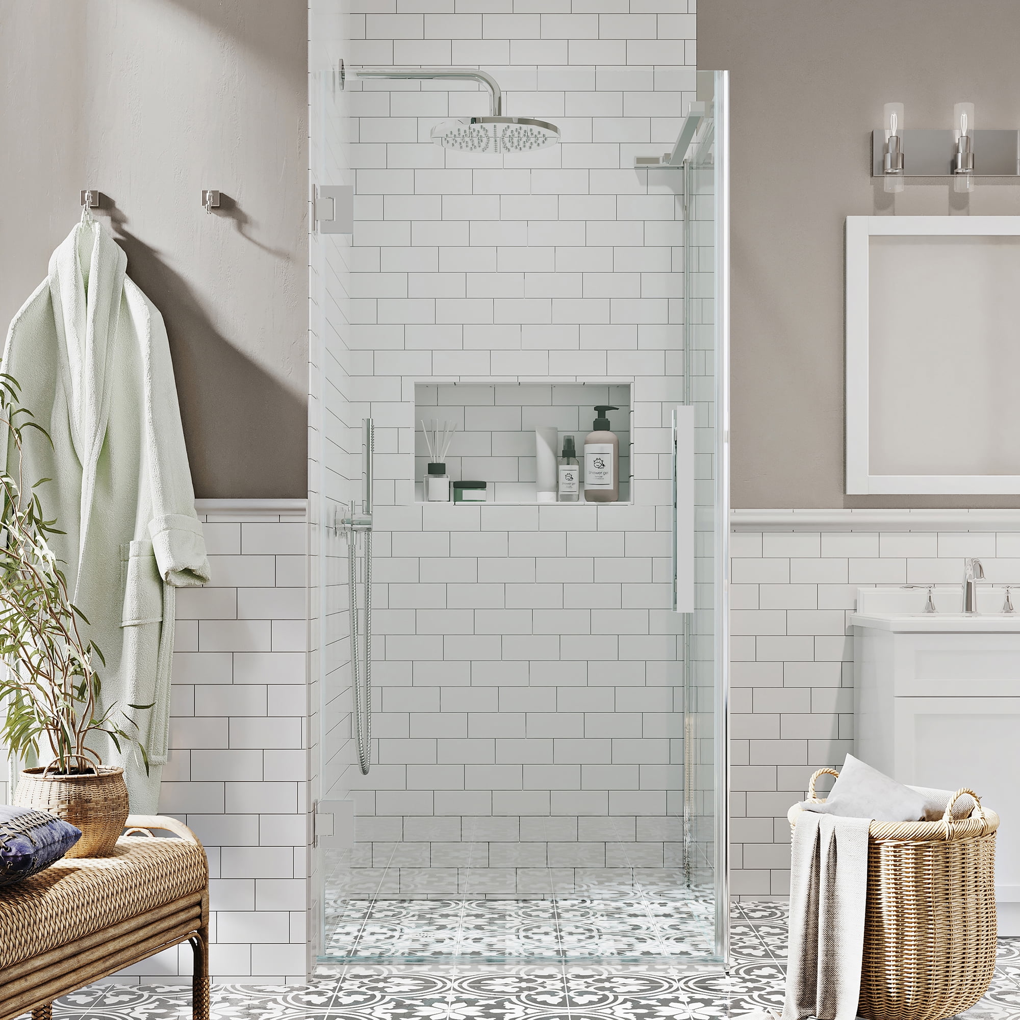 Ove Decors Tampa-Pro 29-7/8 in. W x 72 in. H Rectangular Corner Shower ...