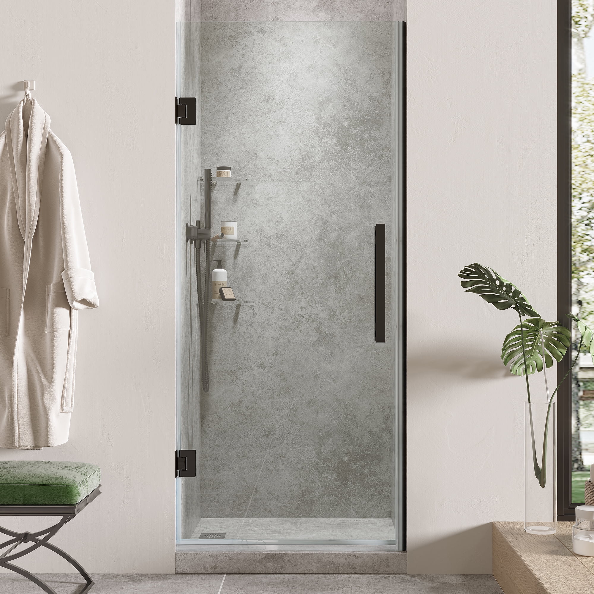 Ove Decors Tampa Pro 30 11 16 In W X 72 In H Alcove Frameless Hinge