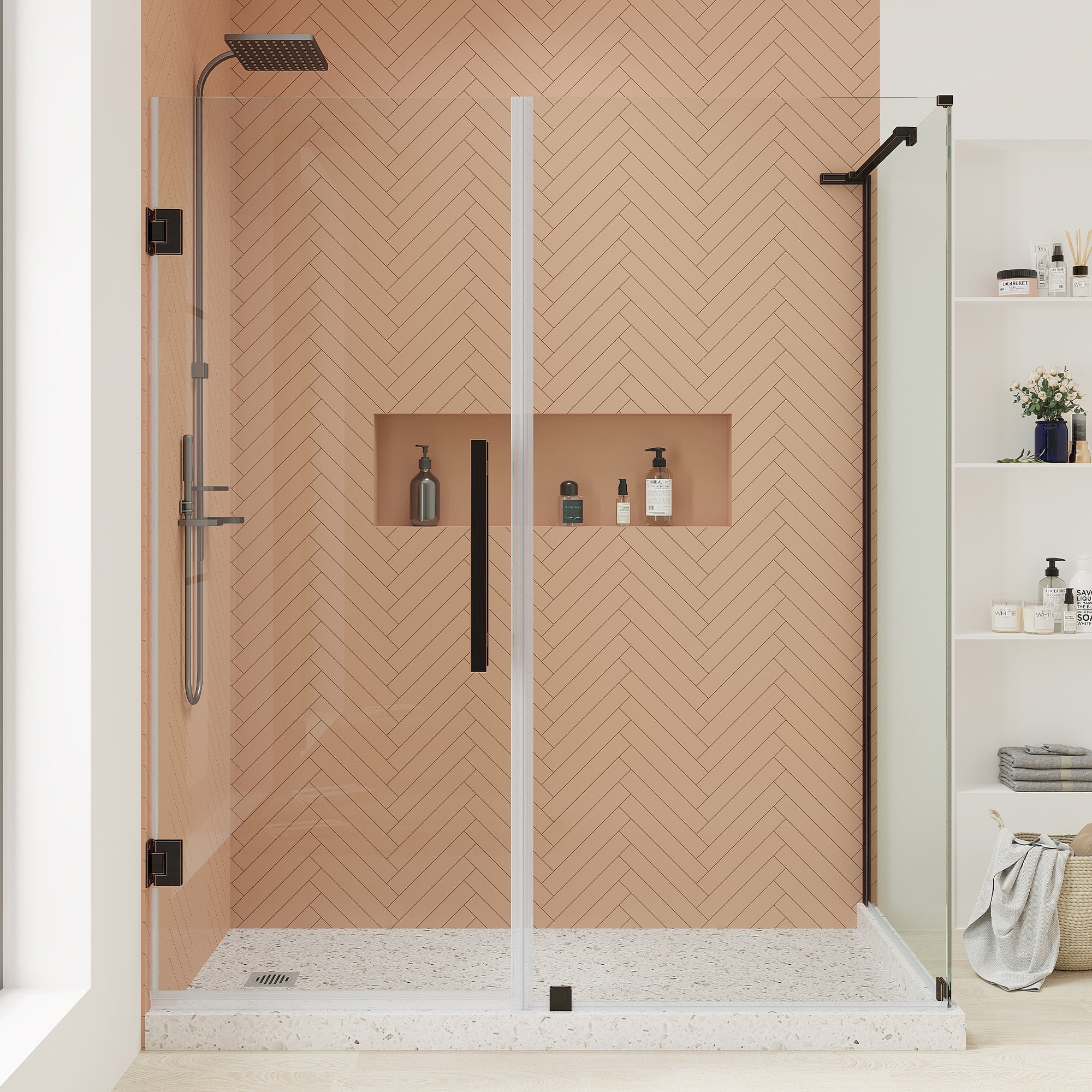 Ove Decors Tampa-Pro 53-1/8 in. W x 72 in. H Rectangular Corner Shower ...