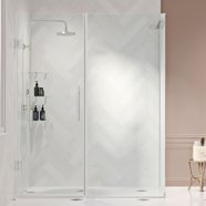 VIGO Monteray 30 in. L x 30 in. W x 73 in. H Frameless Hinged Square Shower Enclosure in Chrome ...