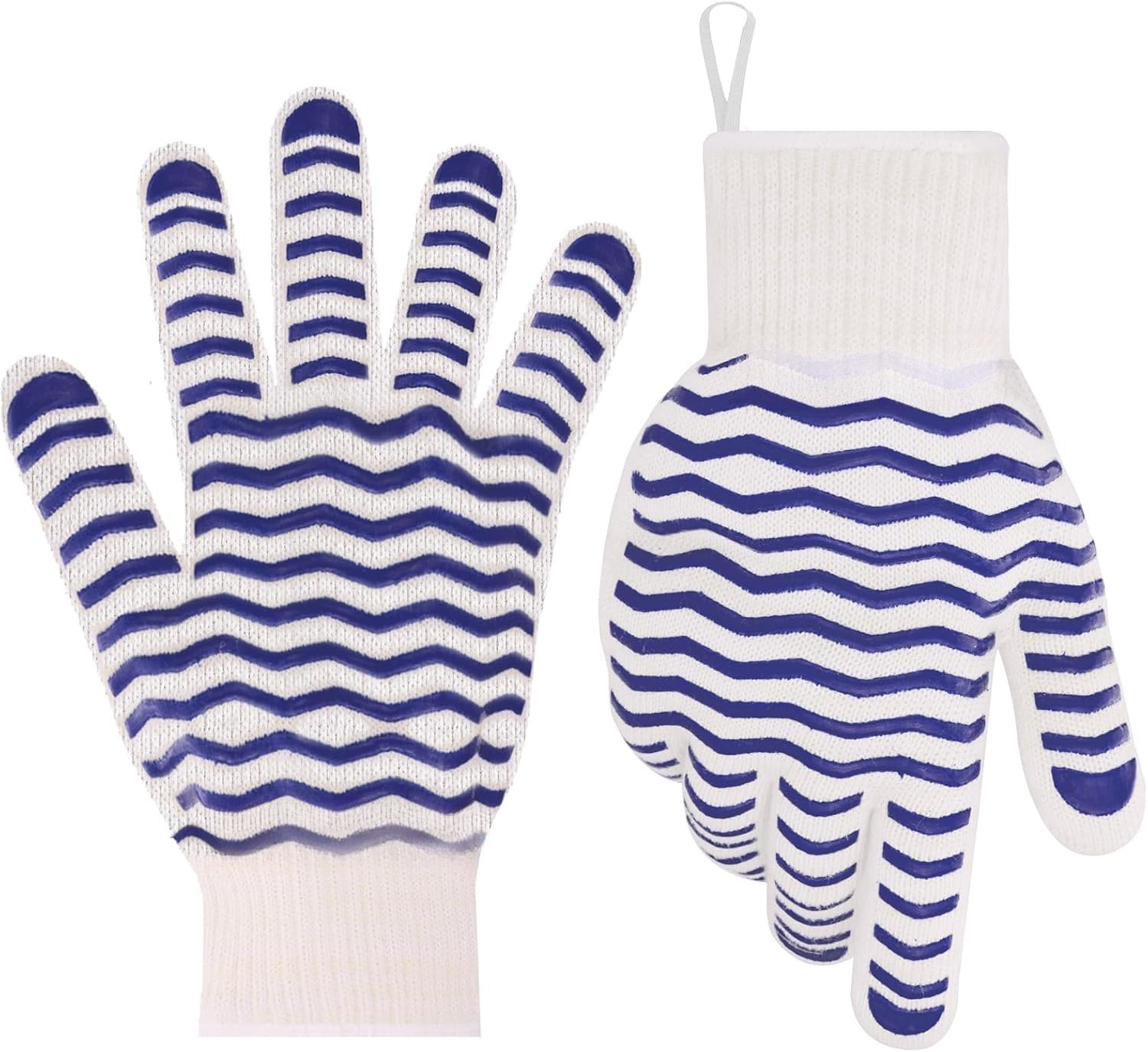 Oven Gloves 932?F Oven Mitts with Fingers, Heat Proof BBQ Grill Gloves ...