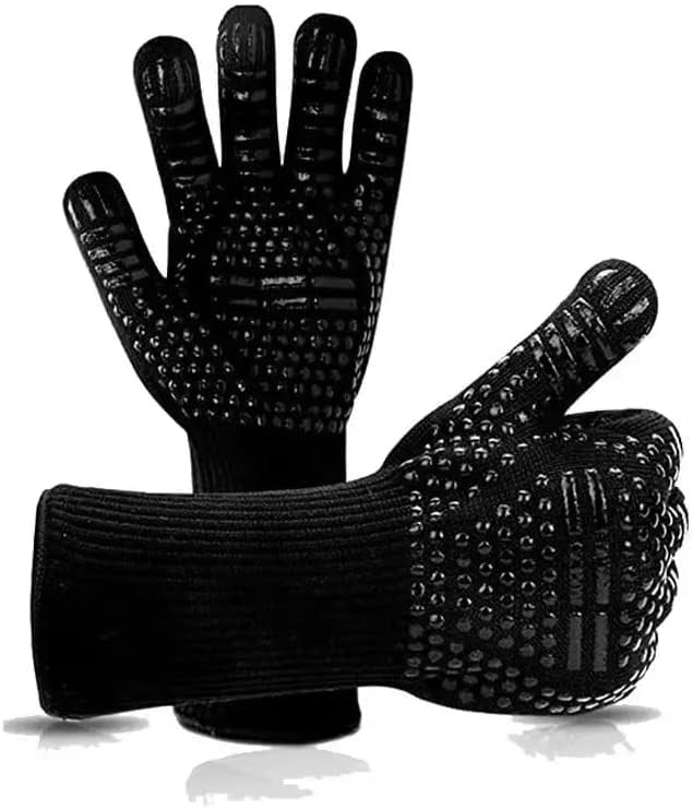 Oven Gloves BBQ Grill Gloves 1472°F Extreme Heat Resistant Oven Mitts ...