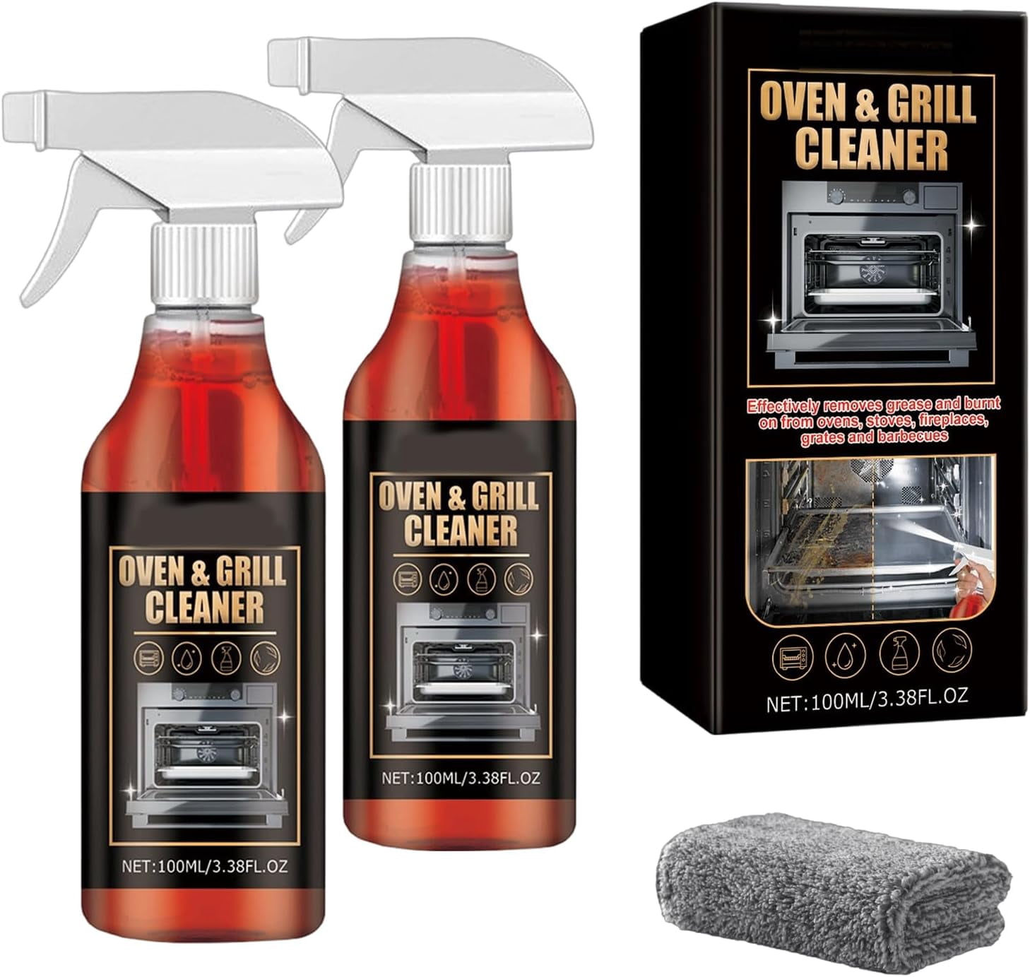 Oven and Grill Cleaner Spray, Heavy Duty Foaming Degreaser for Ovens ...