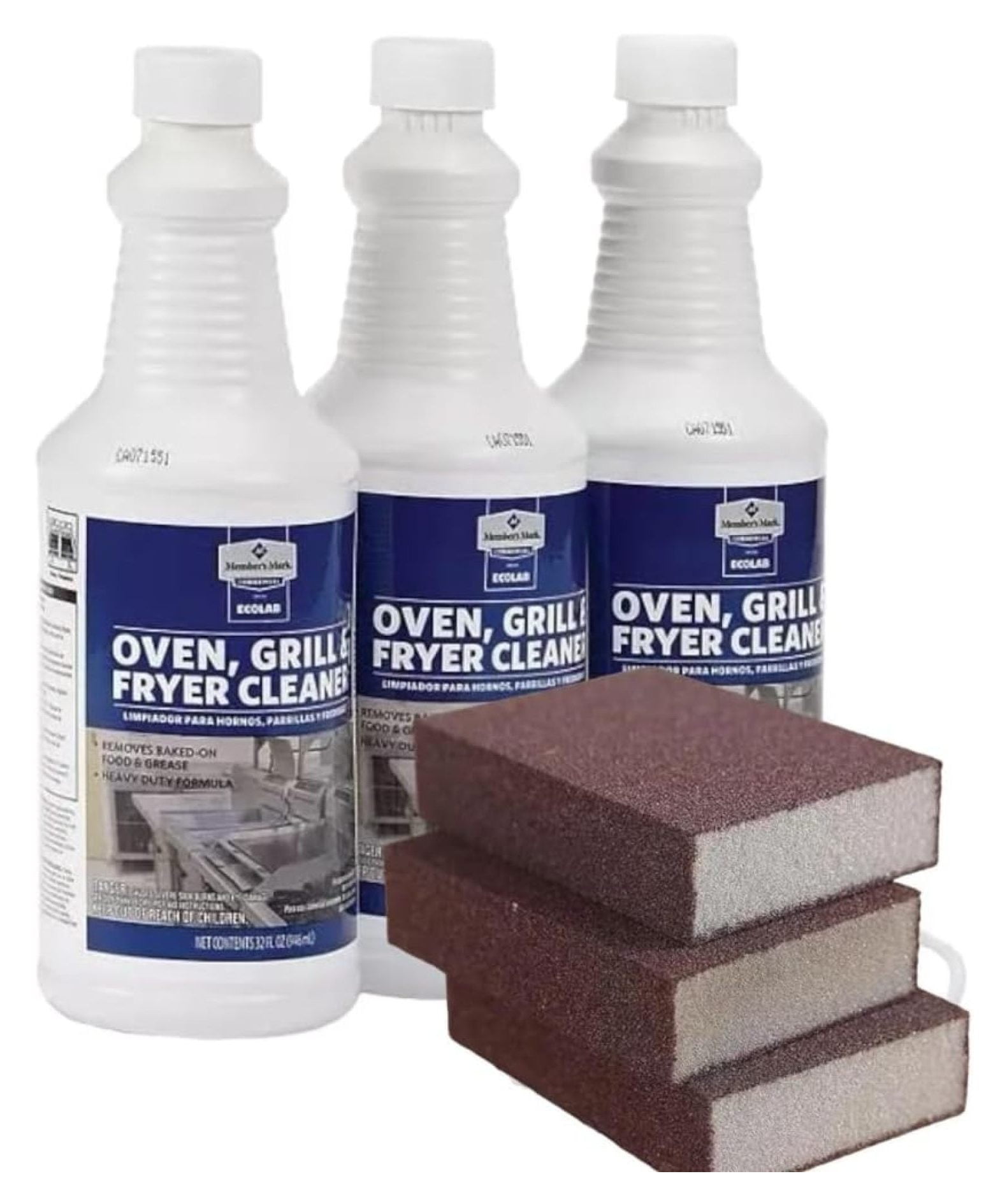 Oven, Grill and Fryer Cleaner 32 oz, 3 pk Comes With 3 Grill Griddle ...
