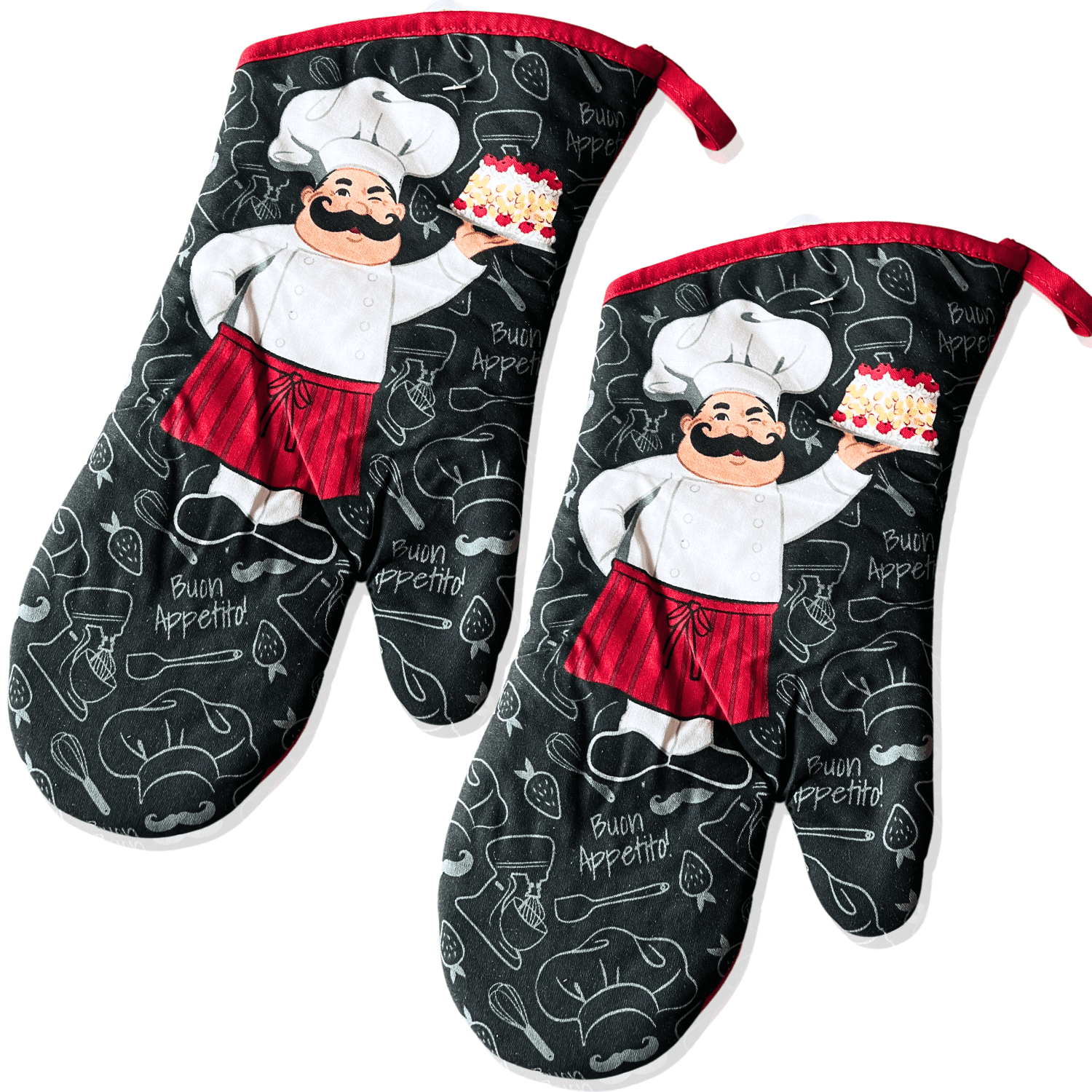 Oven Mitts - Chef Theme - 6 Pack Funny Oven Mitts Chef Theme - Oven ...