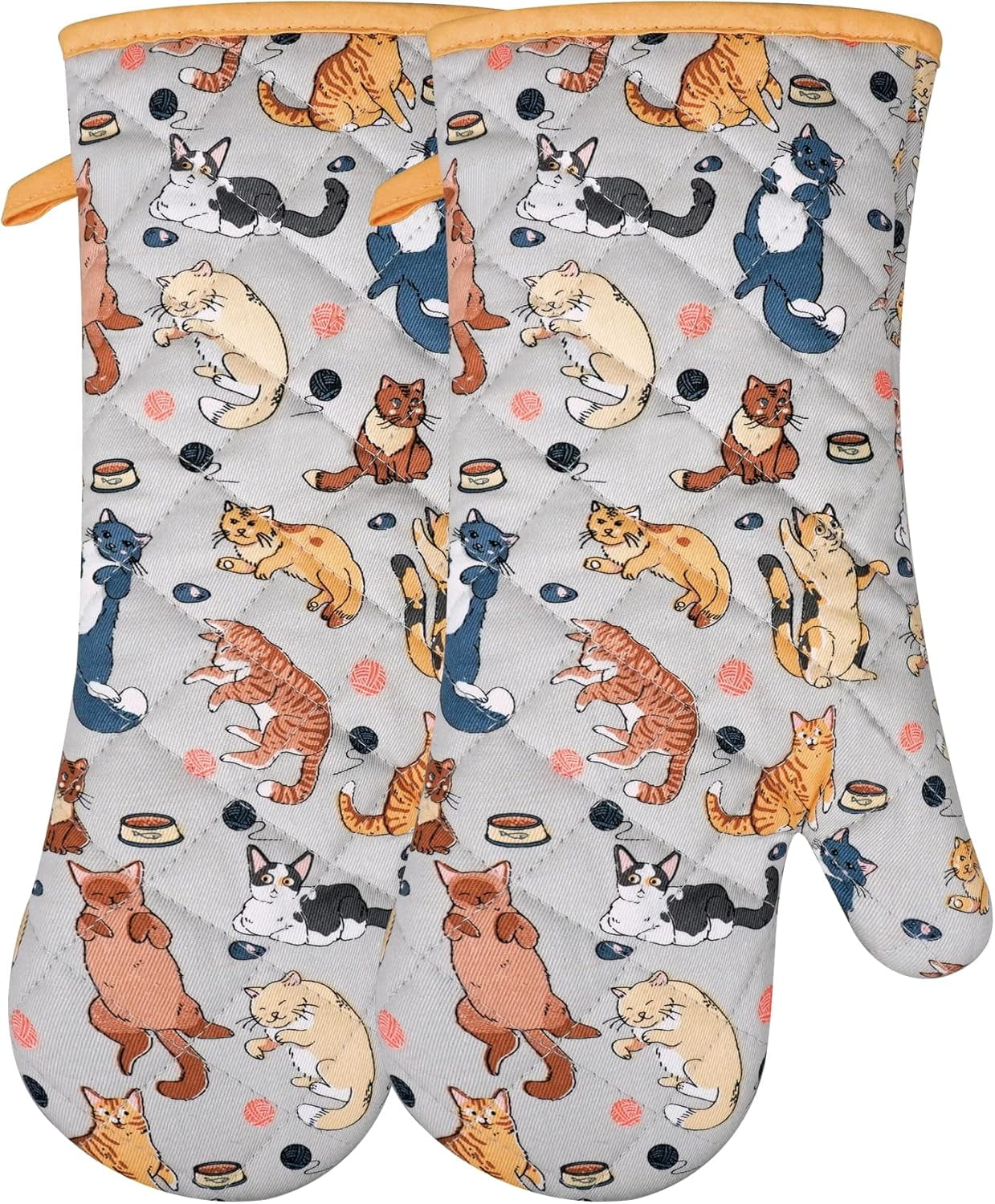 Oven Mitts Cotton Fashion Cute Cat Design 1pair Heat Resistant Oven ...