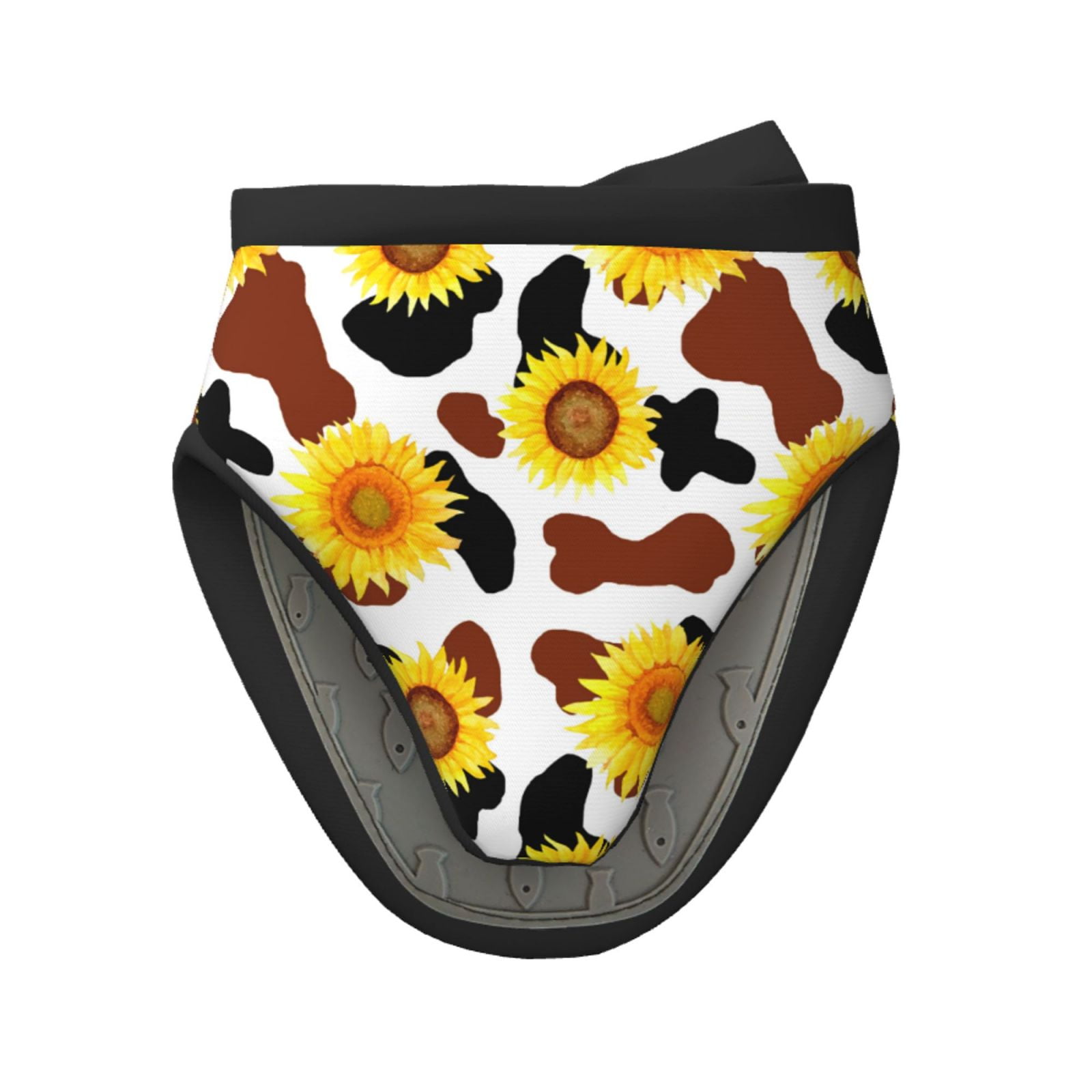 Oven Mitts Heat Resistant, cow print sunflower western Soft Lining ...