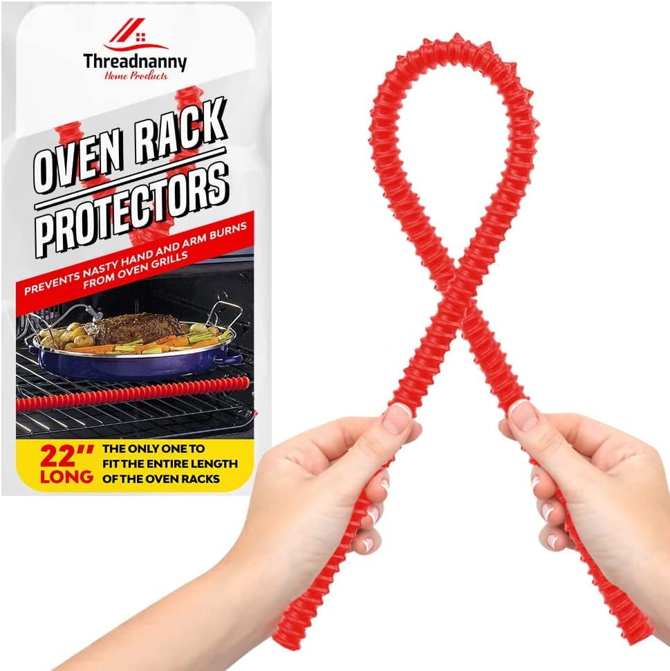 Oven Rack Shields Extra Long 22” Red (2 Pack) - Heat Resistant Oven ...