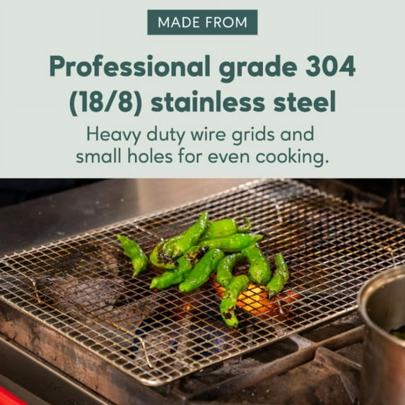 Oven-Safe, Dishwasher-Safe 100% Stainless Steel Cooling and Baking Rack ...