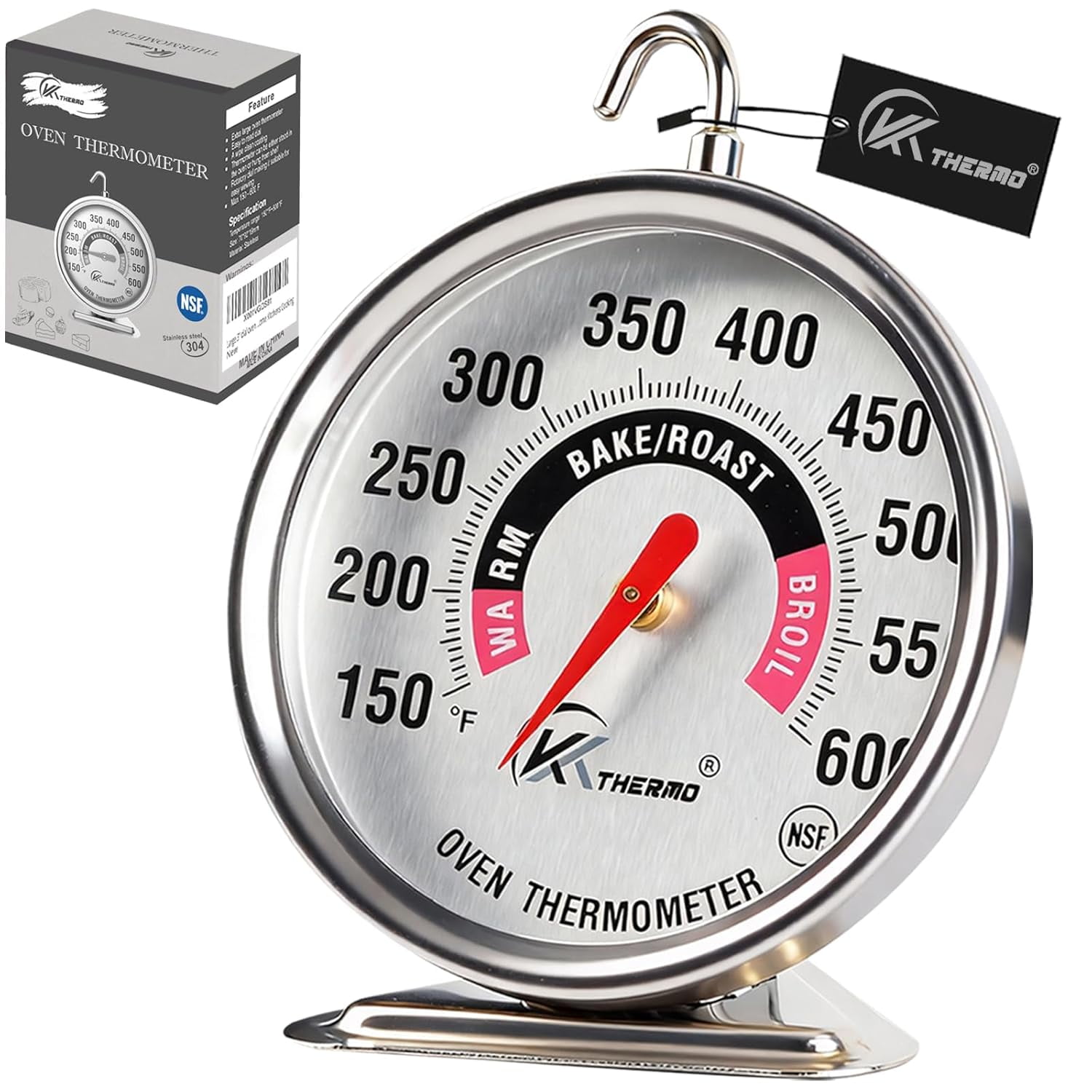 Oven Thermometer 150-600°F Pro Accurate Oven Temperature Gauge for Gas ...