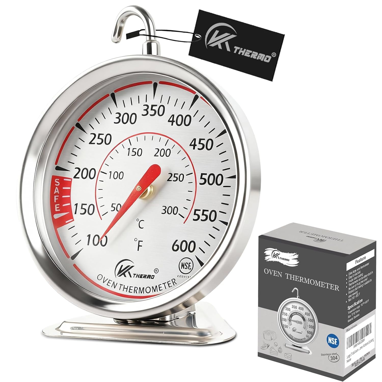 Oven Thermometer 2.4 Inch Oven Temperature Gauge with 360° Rotating ...