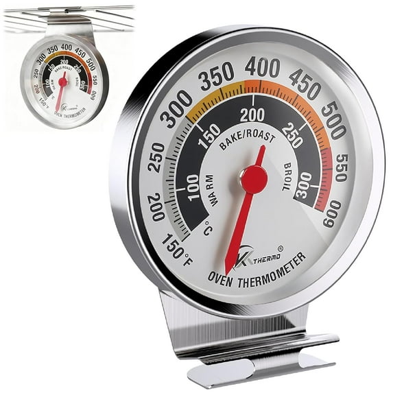 Oven Thermometer, Stainless Steel Baking Thermometer with 360° Rotating ...
