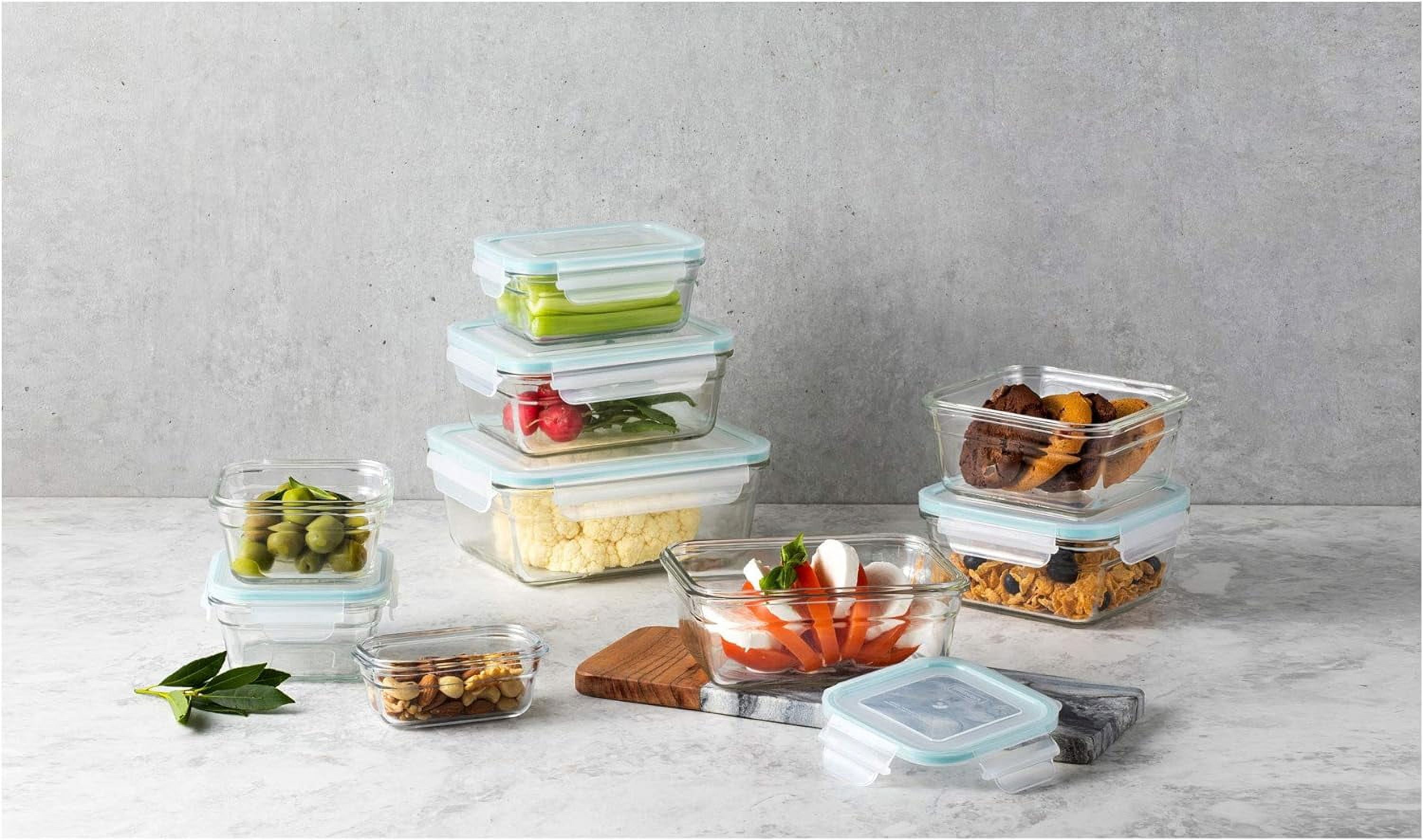 Oven and Microwave Safe Glass Food Storage Containers Set of 18 ...