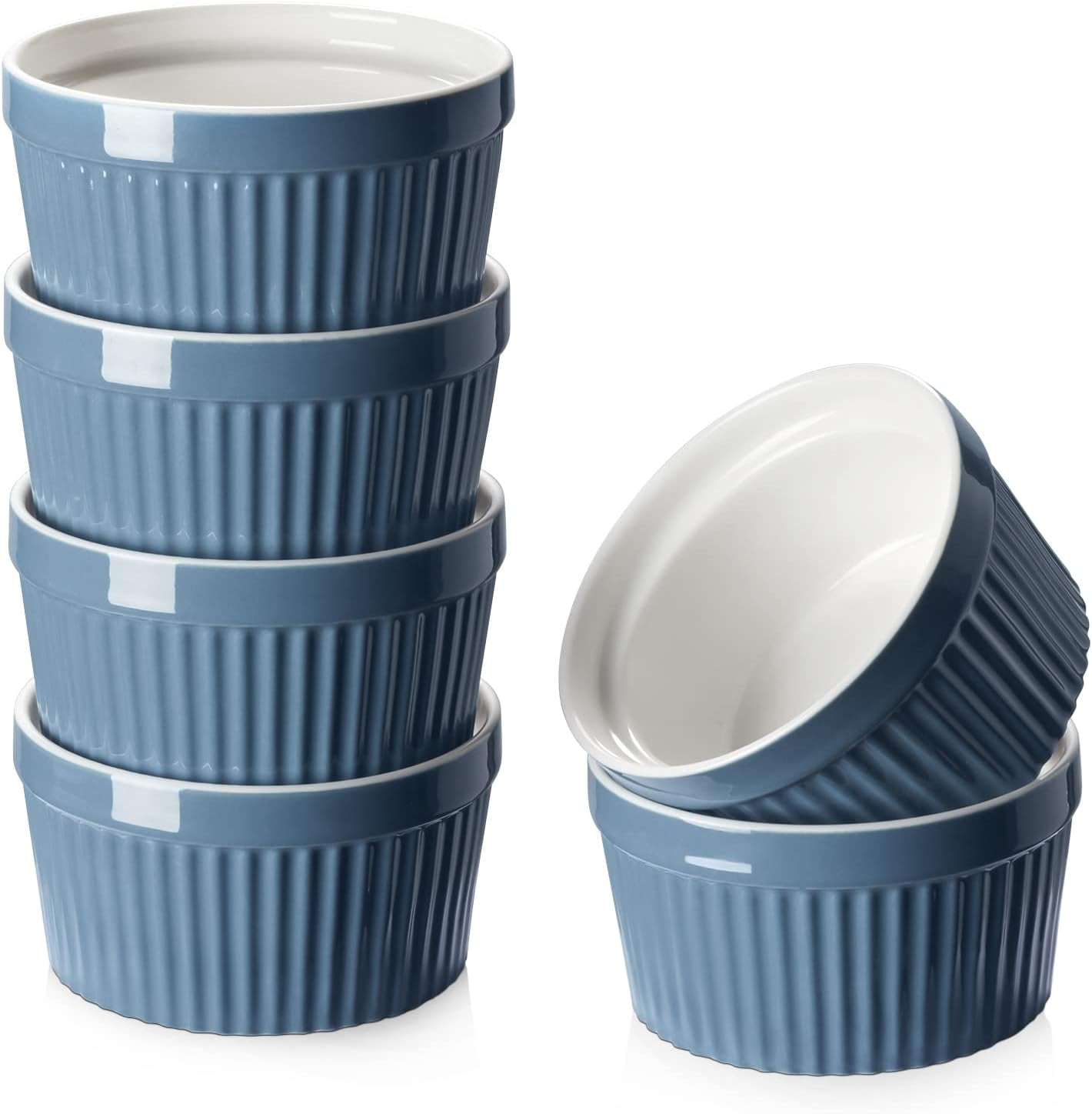 Oven safe porcelain egg custard cup for baking, classic style bowl ...