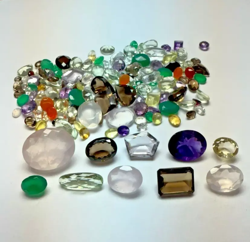 Over 50 Carats of Natural Mix Loose Faceted Semi Precious Gemstones Lot ...