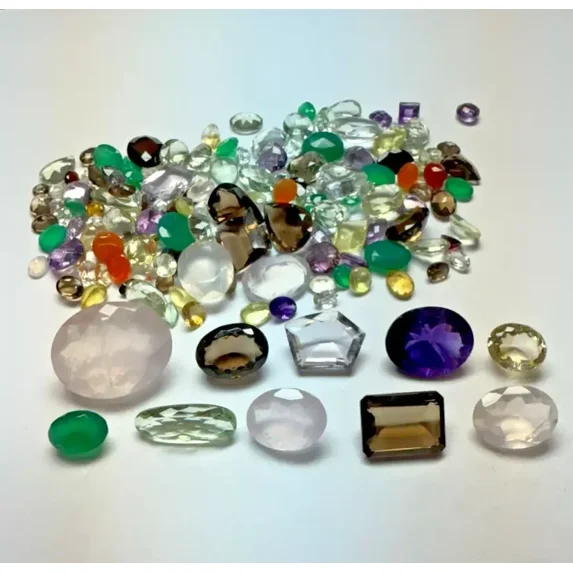Over 50 Carats of Natural Mix Loose Faceted Semi Precious Gemstones Lot ...