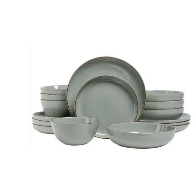 Over & Back Options 16-Piece Dinnerware Set, Sage Light Green - Service ...