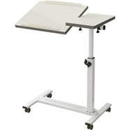 Drive Medical Adjustable Bedside Overbed Table with Rolling Food Trays ...