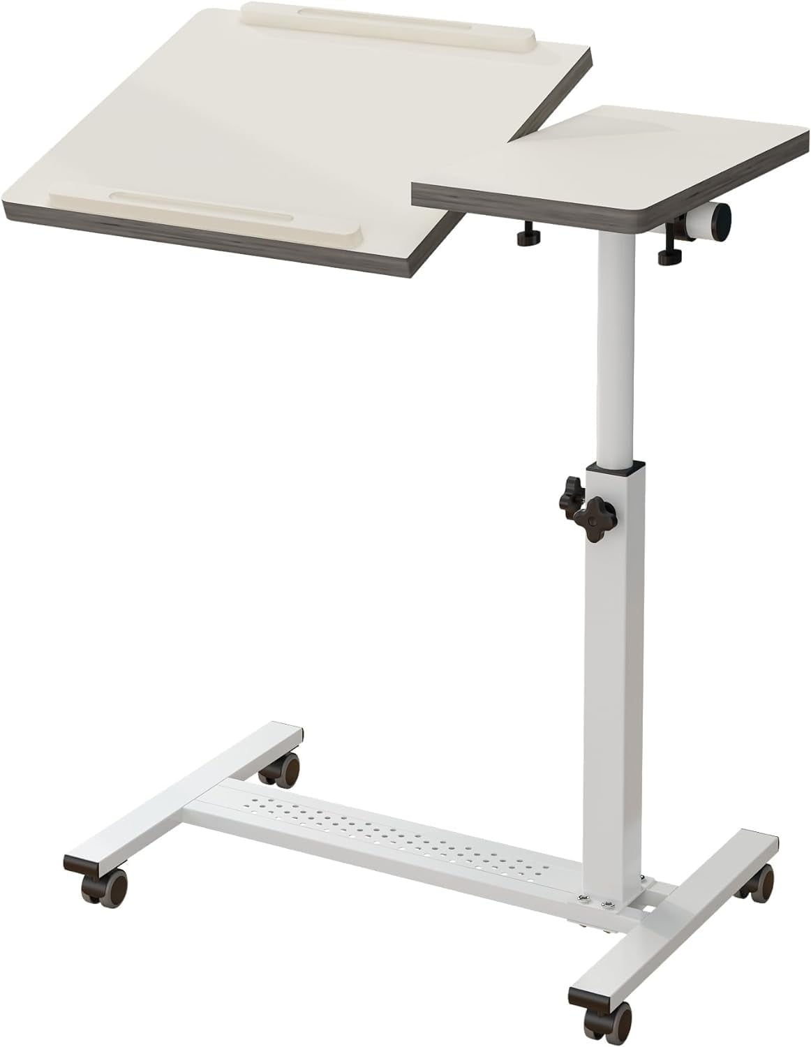 IHHIZLTT Overbed Table with Wheels, Adjustable Rolling Laptop Desk,Tray ...