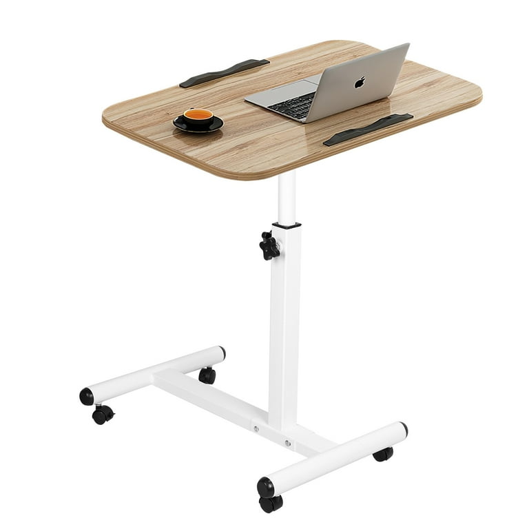 Over Bed Table With Wheels Angle Height Adjustable Rolling Laptop